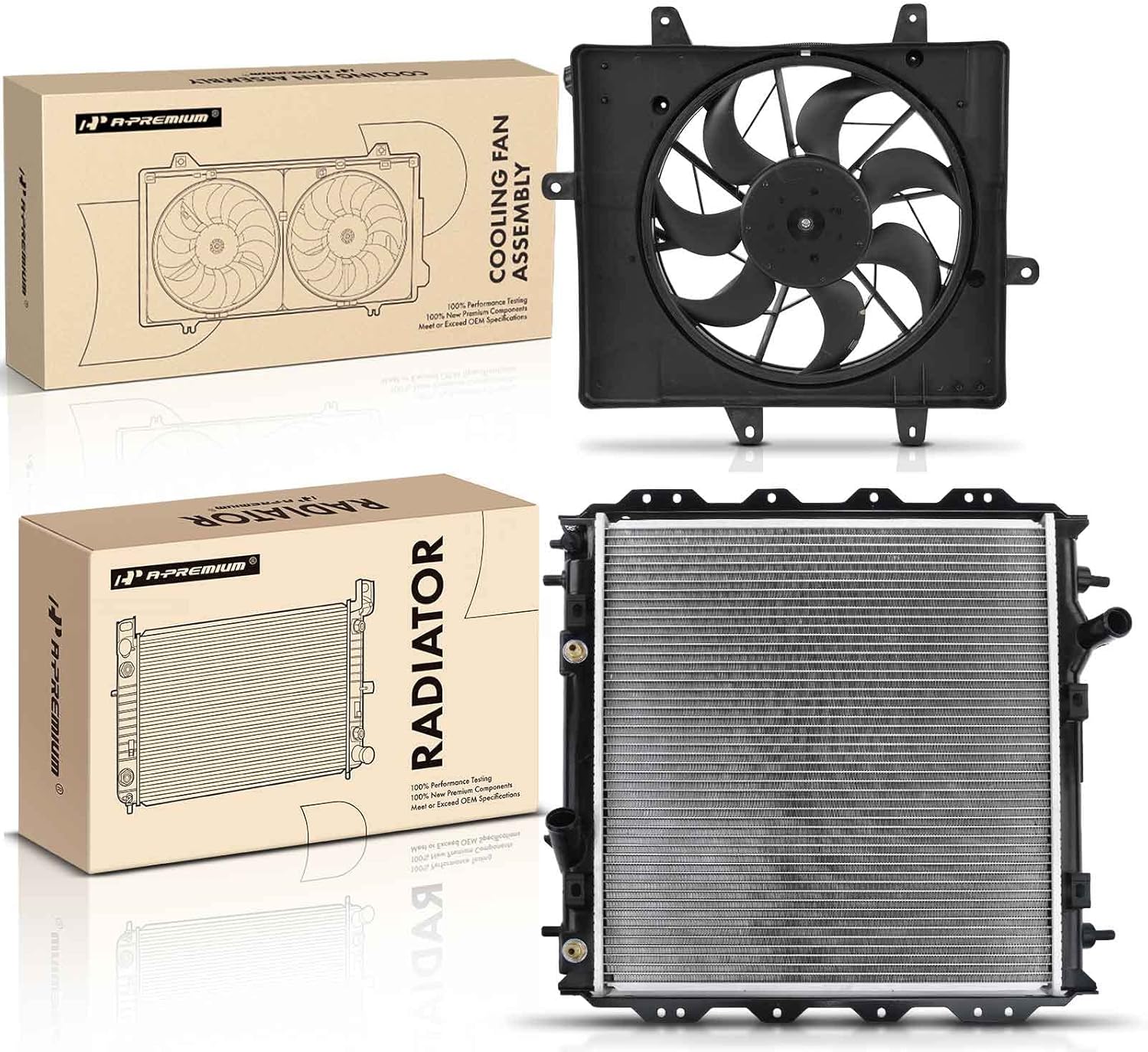Amazon.com: A-Premium Engine Coolant Radiator & Cooling Fan Assembly ...