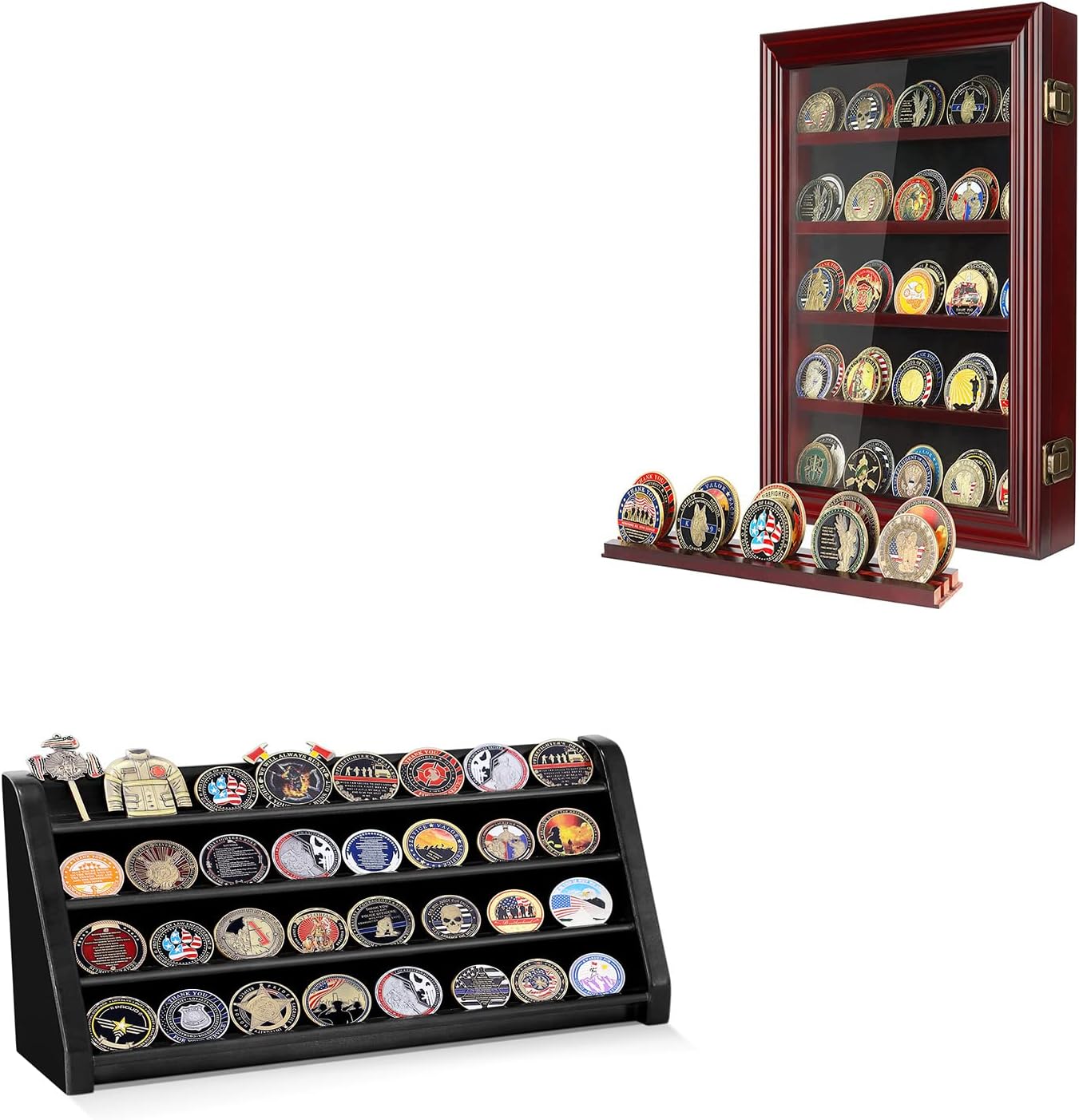 Amazon.com: ASmileIndeep 4 Rows Challenge Coin Holder Display Stand ...