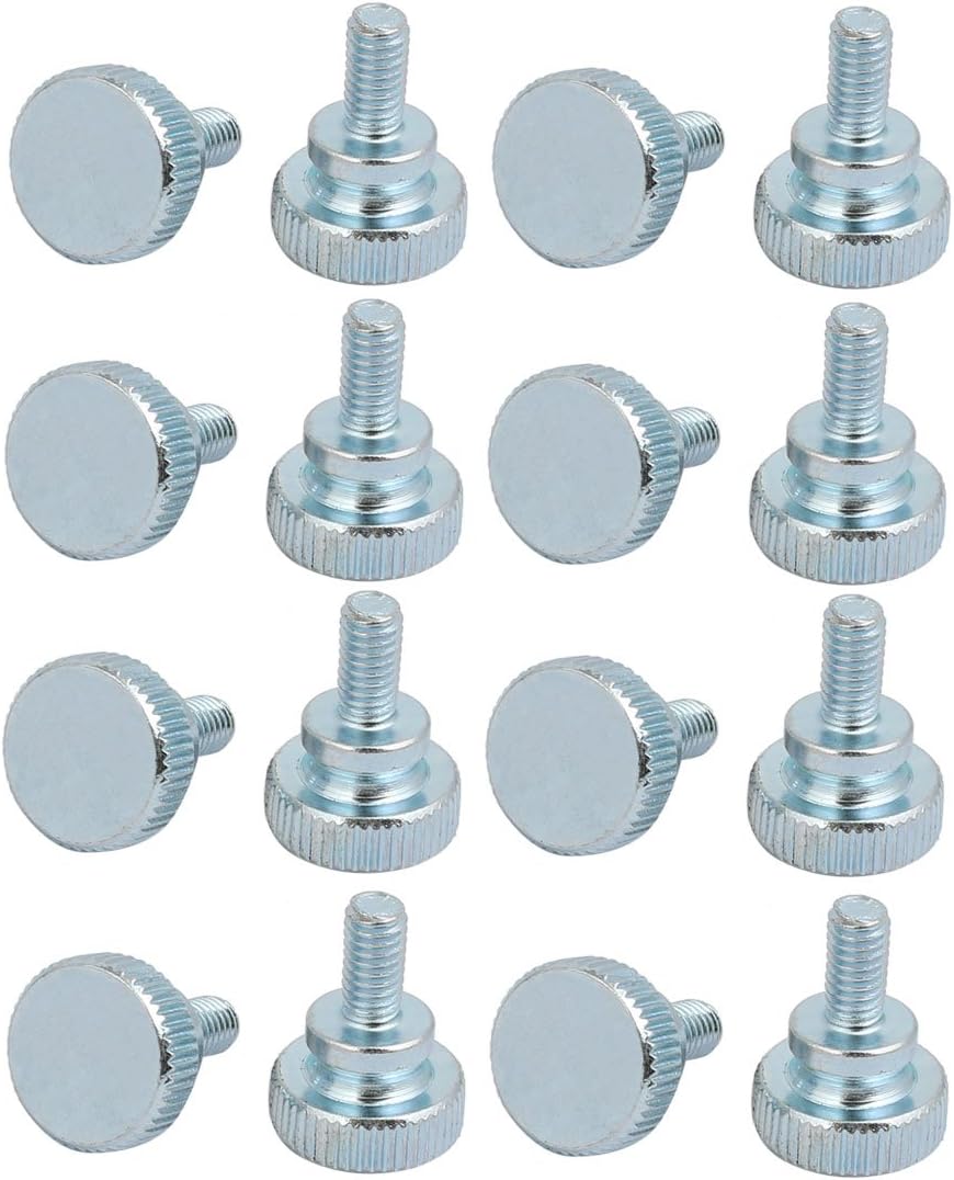 Amazon.com: uxcell M4x8mm Carbon Steel Flat Knurled Head Fully Threaded ...