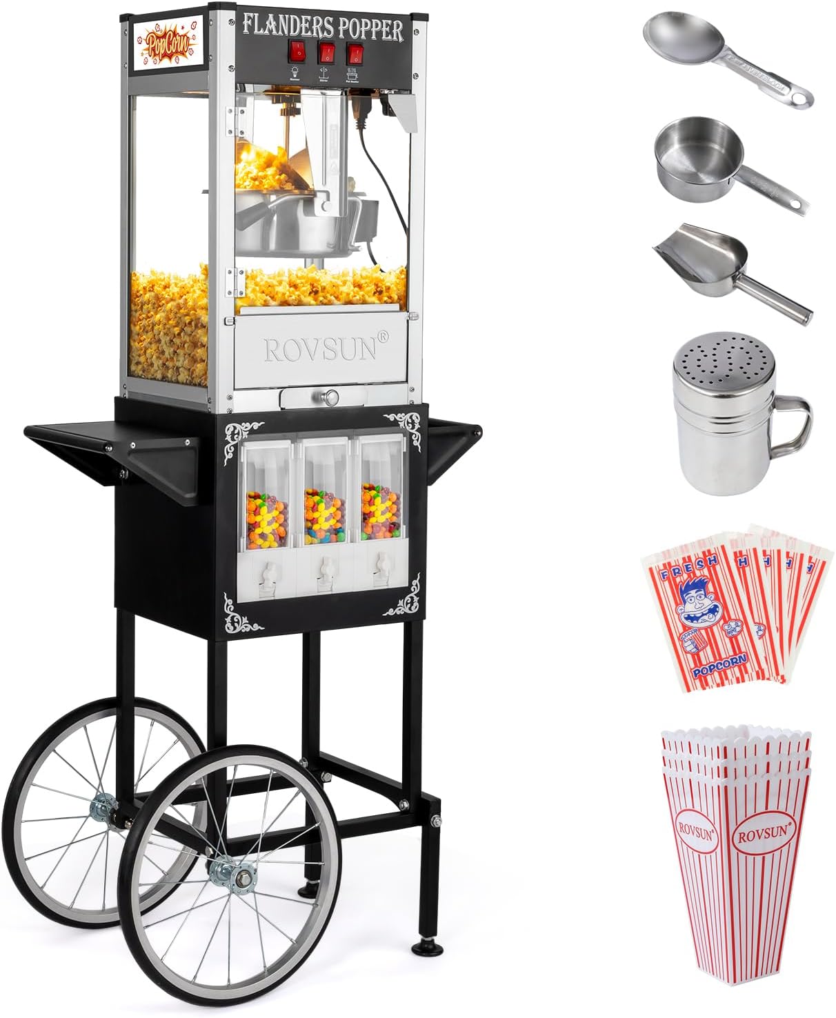 Amazon.com: Nostalgia Popcorn Maker Machine - Professional Cart With 10 ...