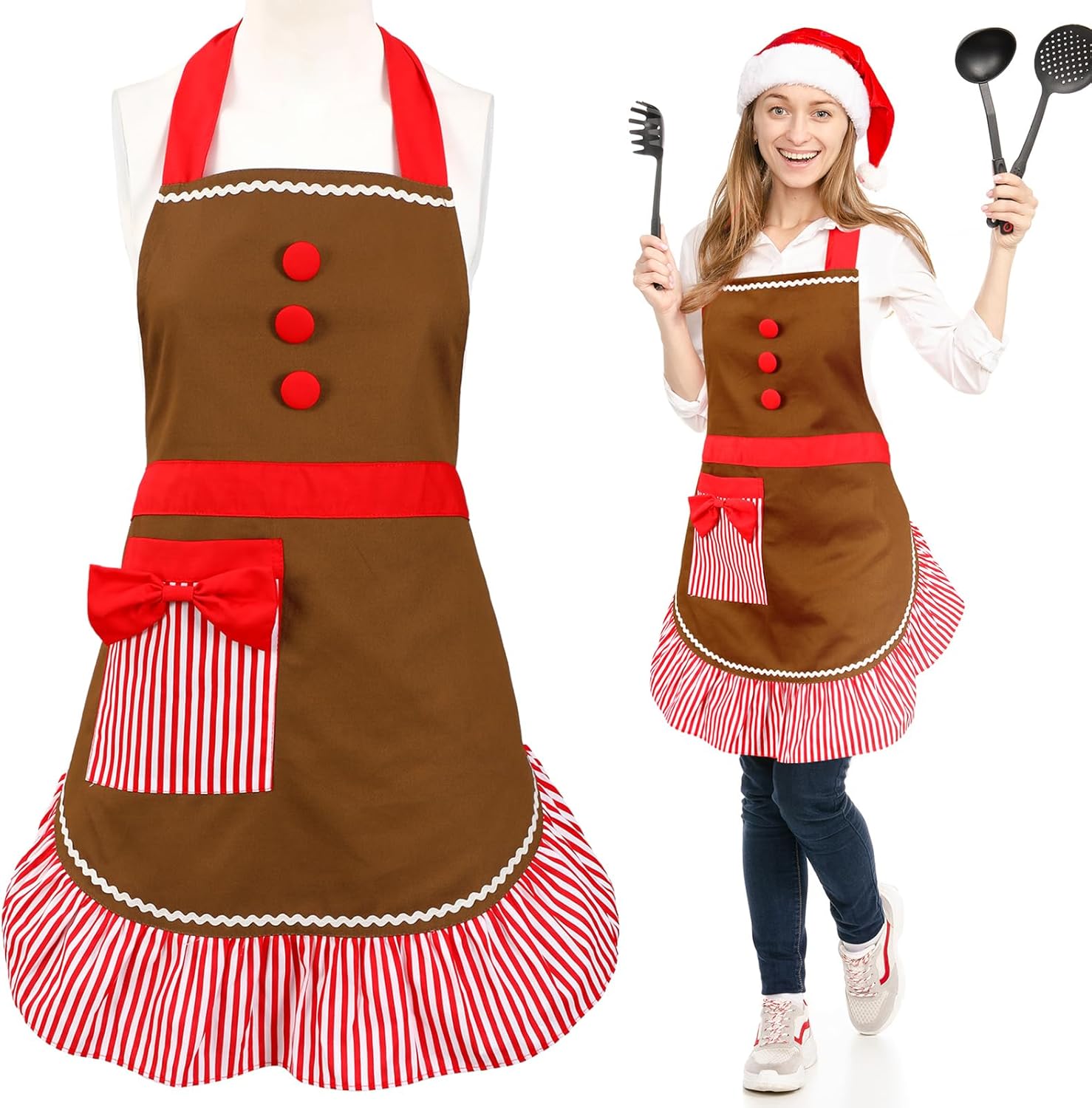 Amazon.com: ShinyMatch Christmas Gingerbread Apron Bread Costume for ...