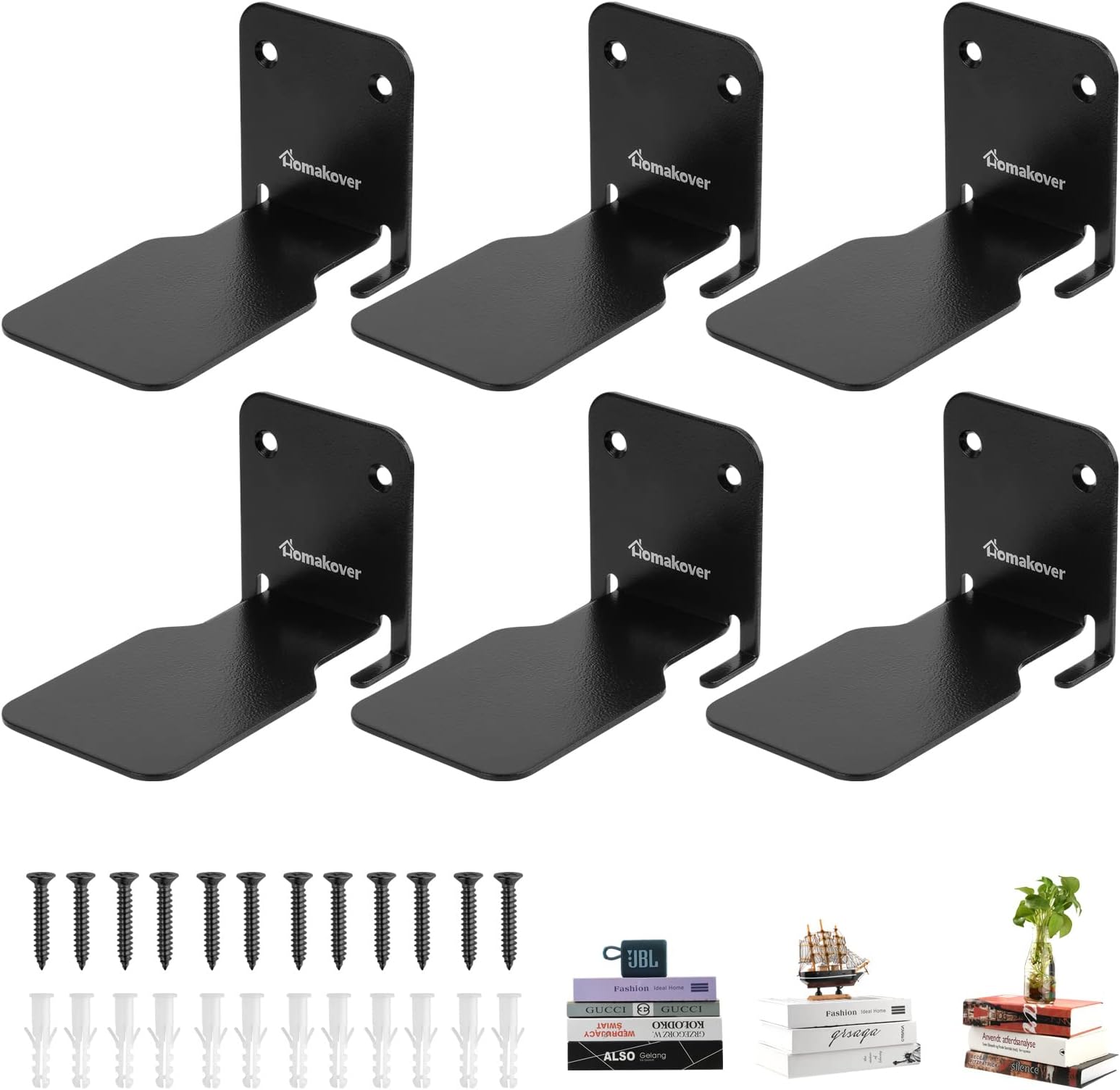 Amazon.com: Invisible Floating Bookshelves Wall Mounted, Heavy-Duty ...