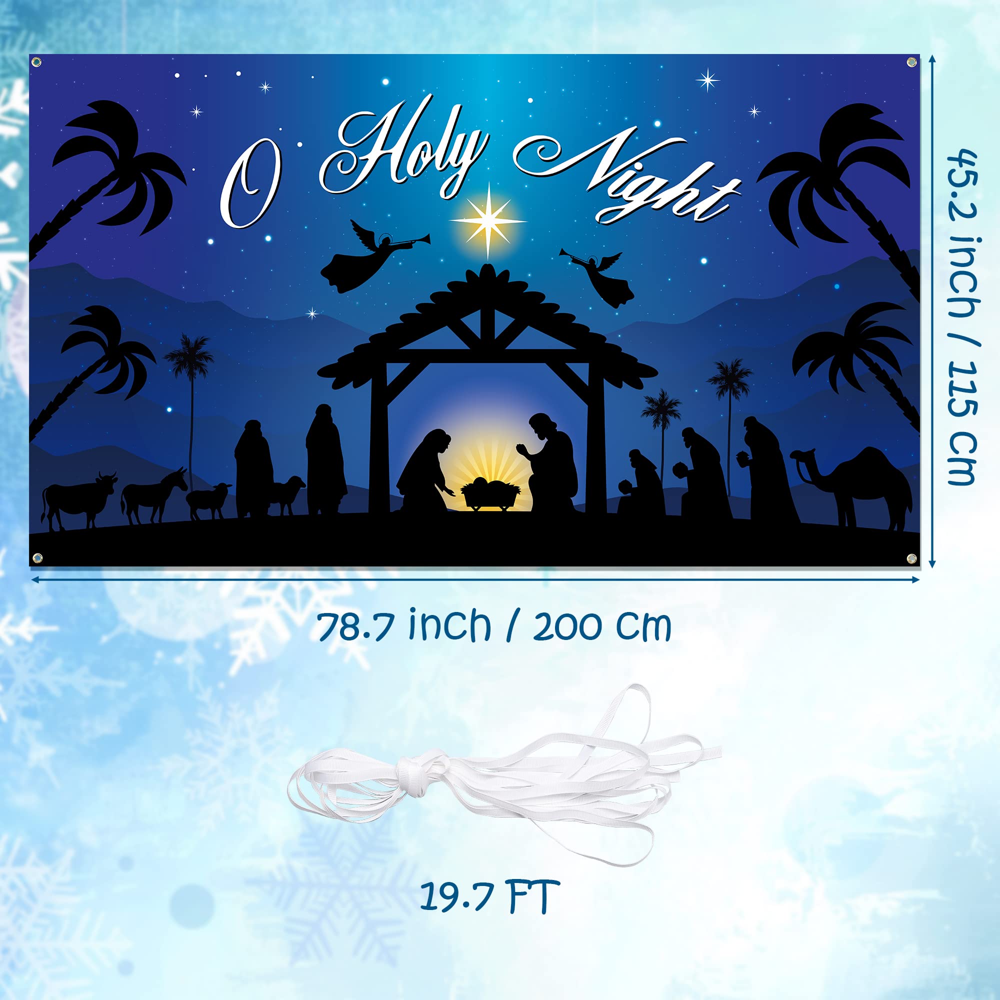 Christmas Nativity Backdrop Banner Merry Christmas Jesus Birth Nativity ...