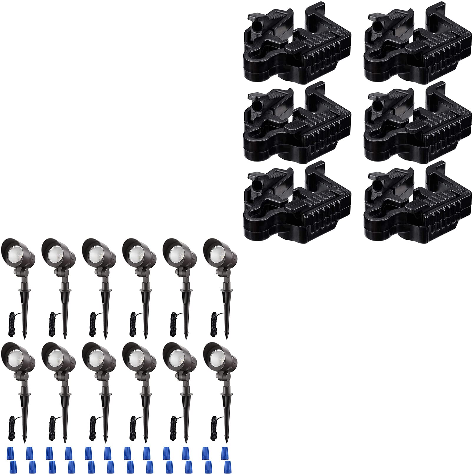 LEONLITE LED Outdoor Landscape Spotlight Bundle Wire Connectors, 12 ...