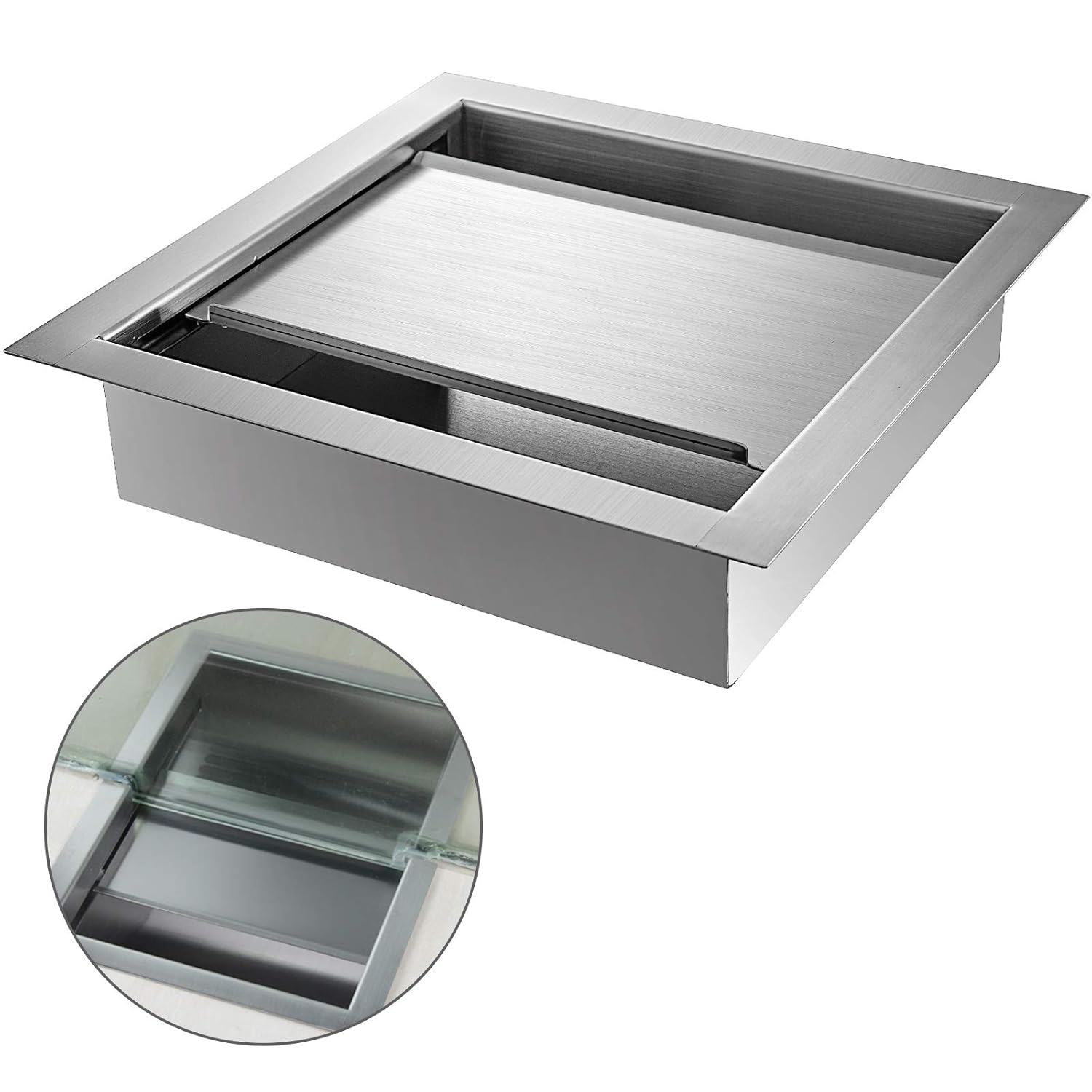 Mophorn 304 Stainless Steel Drop-in Deal Tray with Lid 14" Deep x 14 ...
