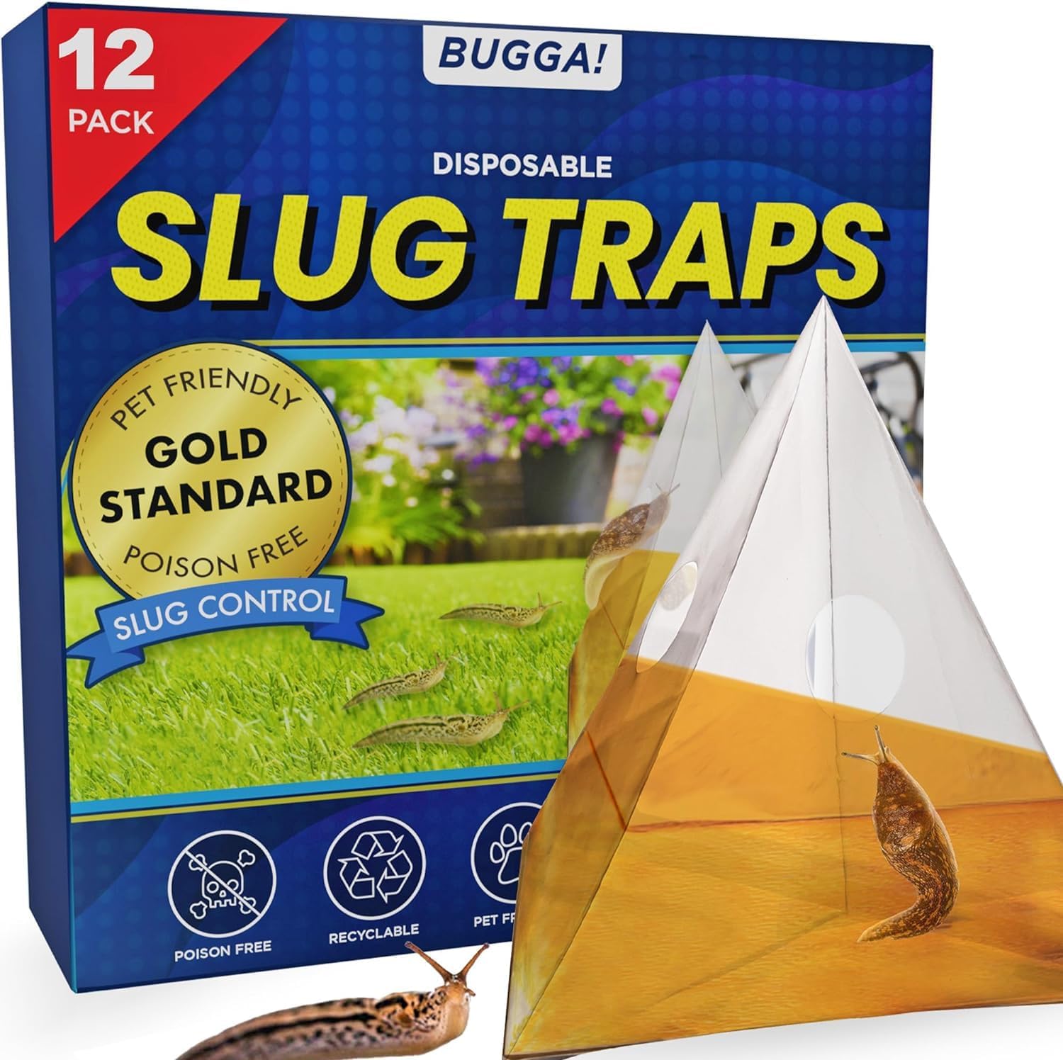 BUGGA! Slug Traps for Garden and Indoors - 12 Slug Trap - Disposable ...