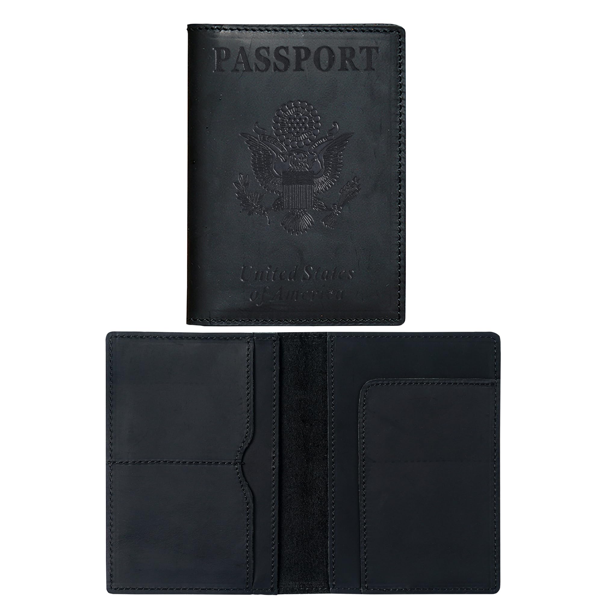 Amazon.com | HIFA Leather Passport Holder, Handmade Passport Cover with ...