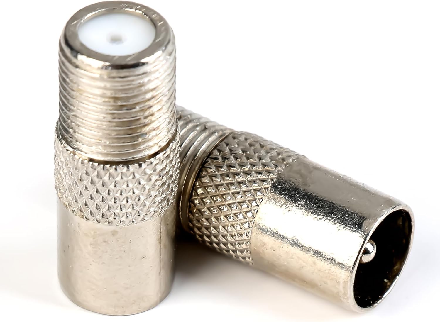 2 Pack TV F/T Plug Type Male to Female Coaxial Socket Adapter For ...