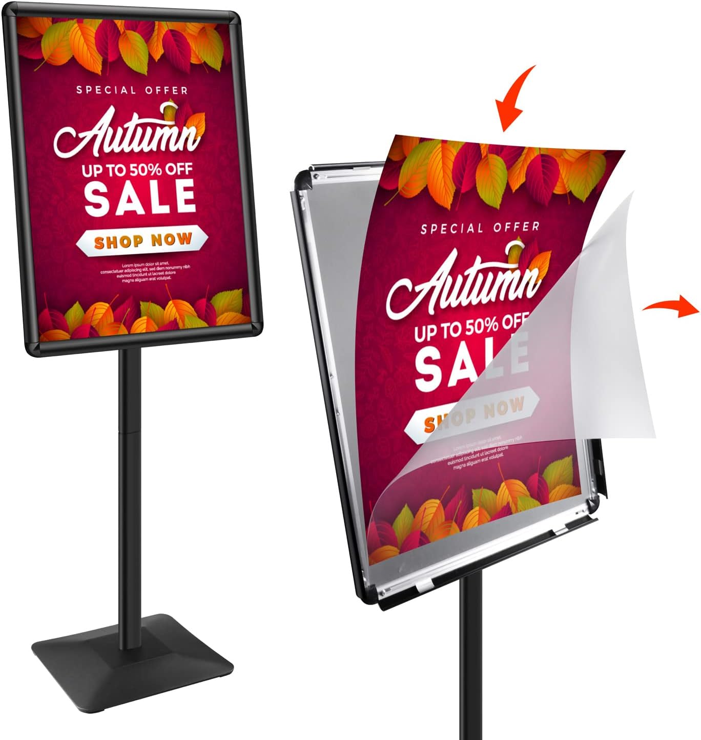 Amazon.com: Shoikuli Adjustable Heavy Duty Pedestal Sign Holder Floor ...