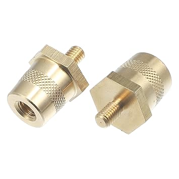 X AUTOHAUX 1 Pair M6 Battery Terminal Connector Brass Tone Post Adapter ...