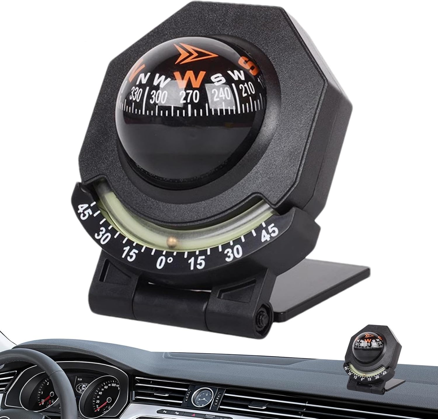 Car Compass Inclinometer Dashboard Car Compass Navigation Auto Compass ...