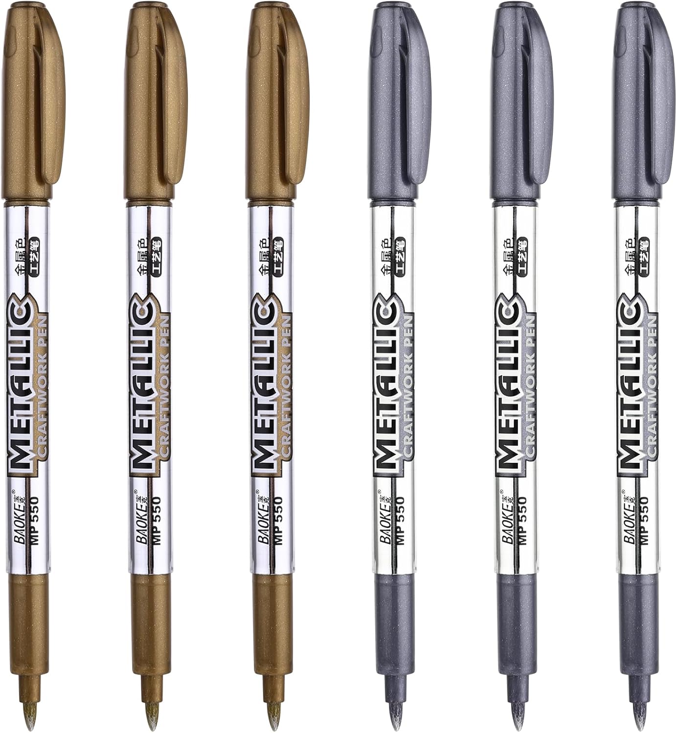 Amazon.com : Bremorou 6 Pack Metallic Marker Gold And Silver Metallic ...
