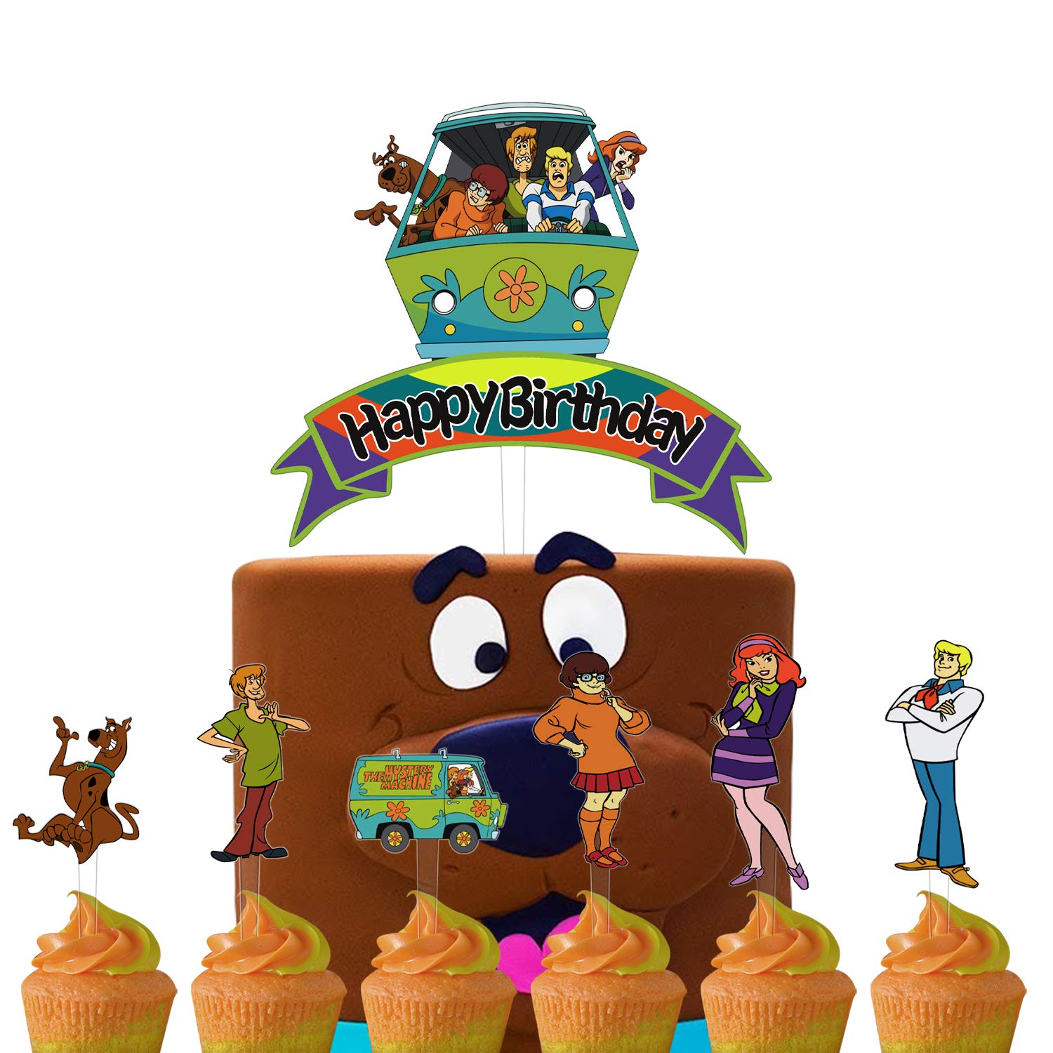 Buy Set of Acrylic Scooby Doo Happy Birthday Cake Topper, Scooby-Doo ...