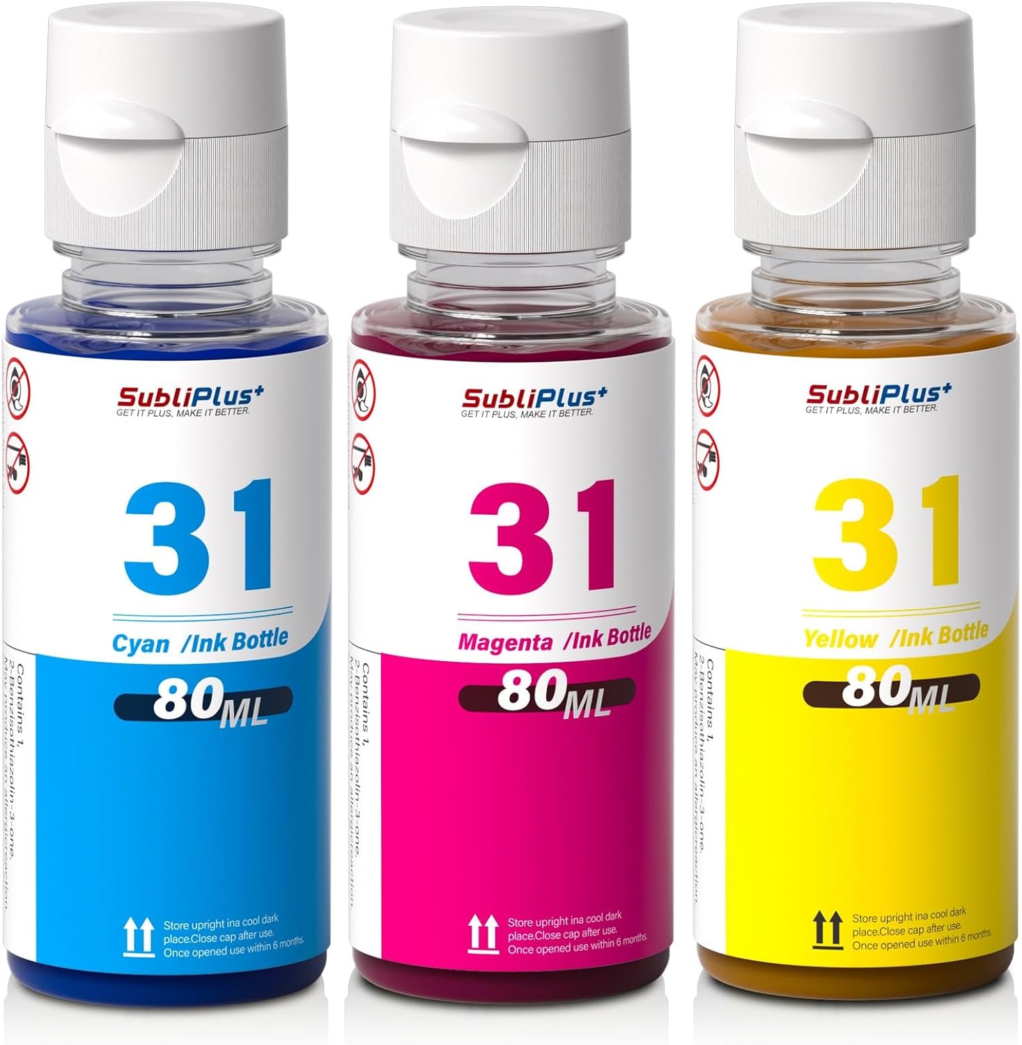 Amazon.com: 31 Cyan Magenta Yellow Ink Bottle Set Compatible ...