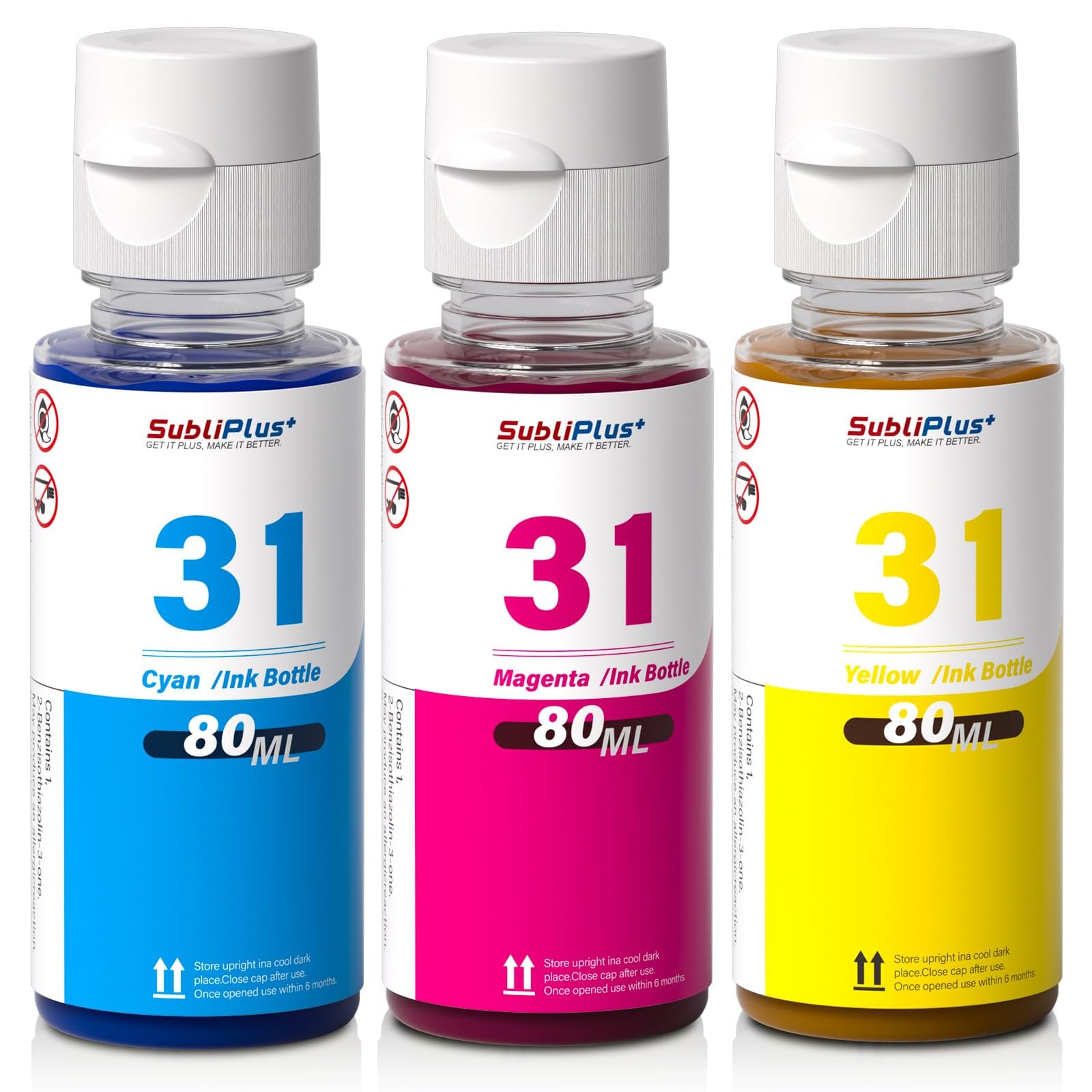 Amazon.com: 31 Cyan Magenta Yellow Ink Bottle Set Compatible ...