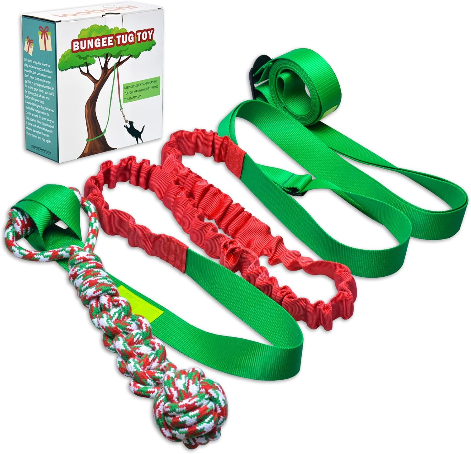 Pet Supplies : LOOBANI Outdoor Bungee Tug Toy, Dog Toy Hanging from ...
