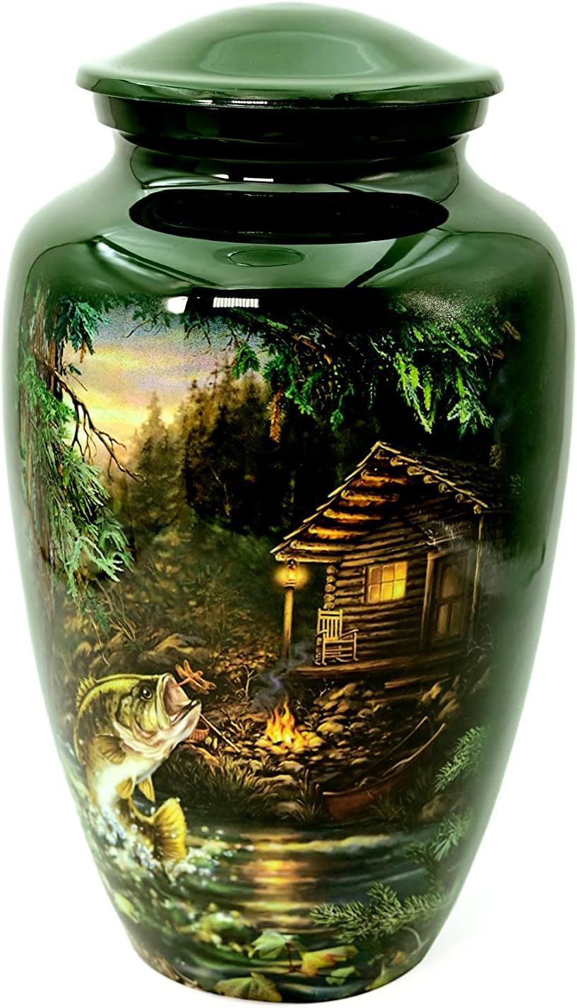 Amazon.com: Fish with Hut Human Ashes Urn | Urns for Pets | Aluminum ...