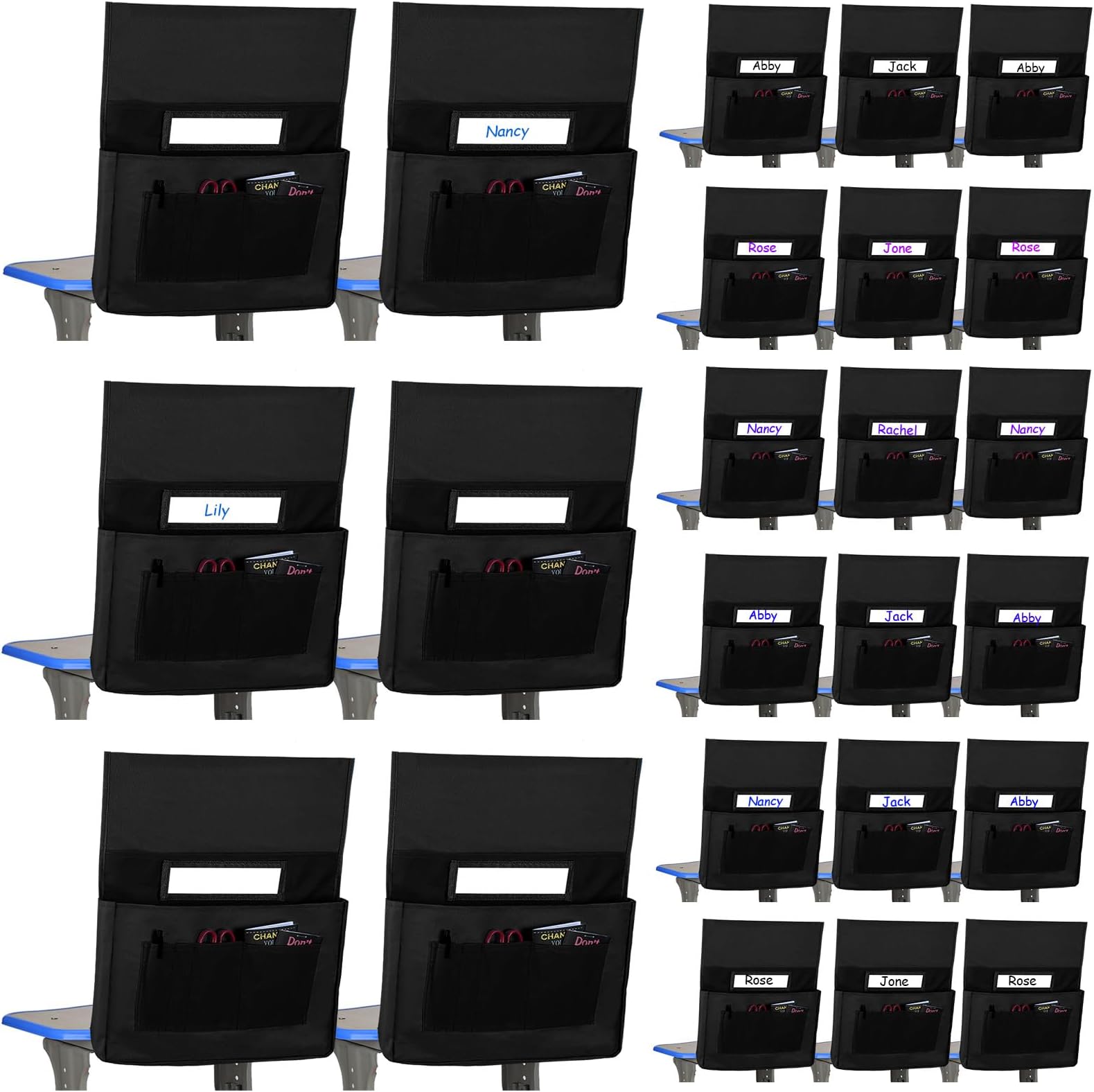 Amazon.com: Chapou 24 Pack Classroom Chair Pockets Set Chair Bags Bulk ...