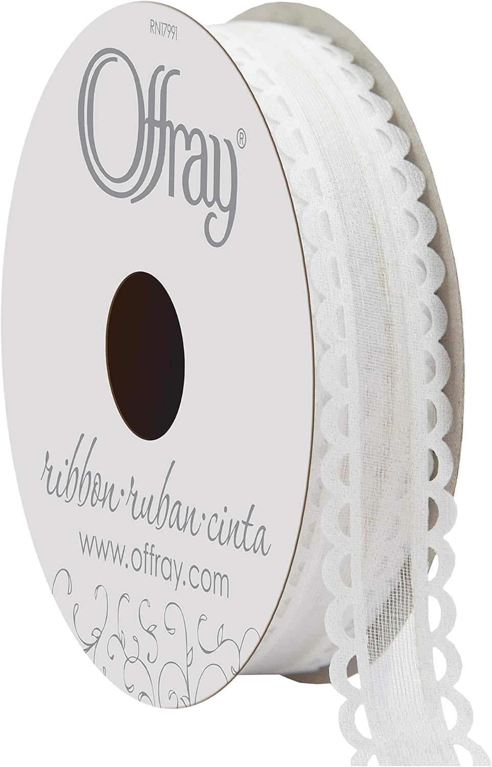 Amazon.com: Offray Options Craft Ribbon, 5/8-Inch x 9-Feet, White