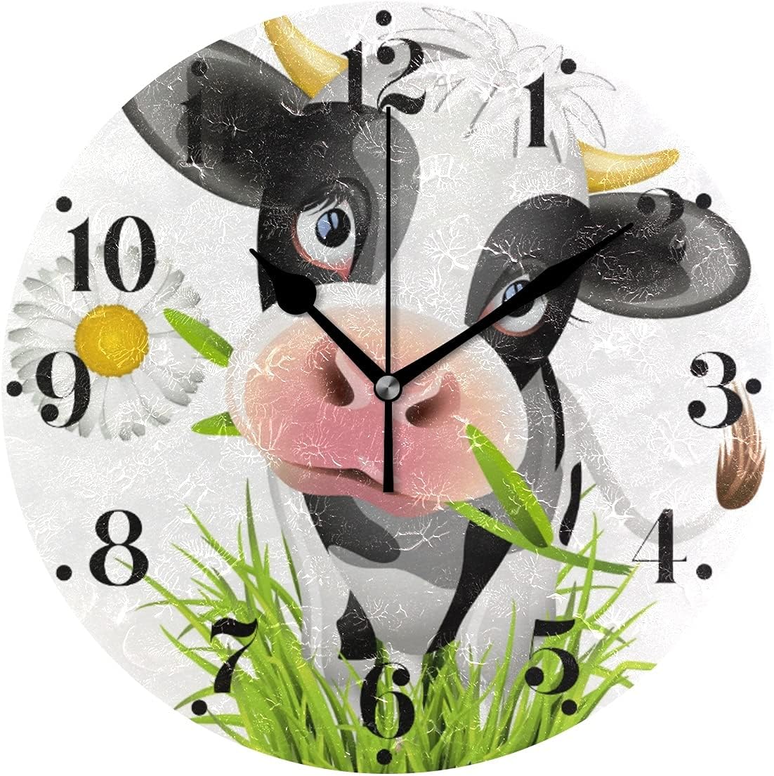 Amazon.com: Wooden Wall Clock Farm Animal Cow Pig and Chicken 10 Inch ...