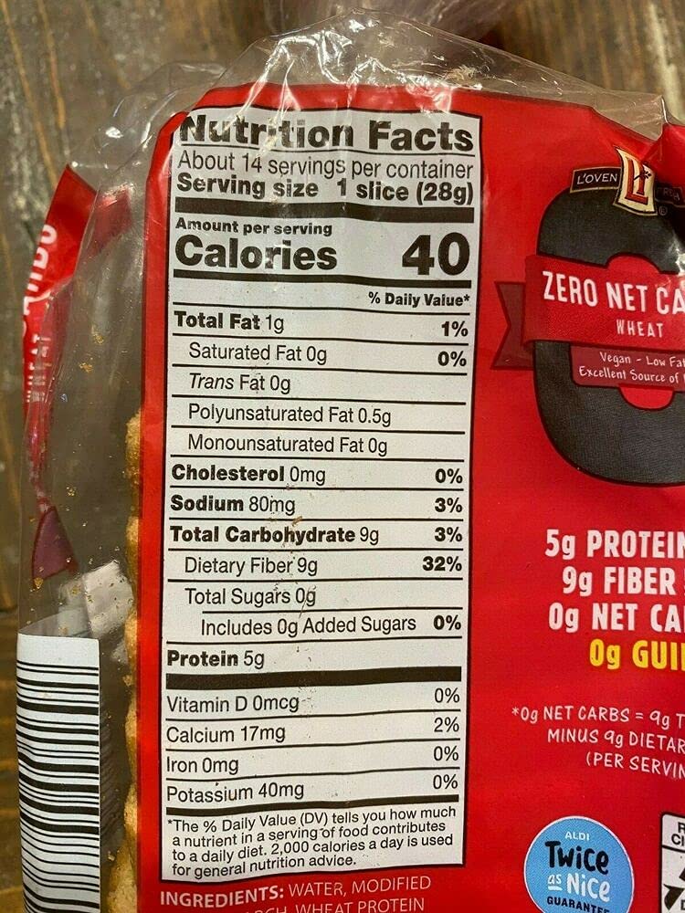 ZERO Net Carbs (2 Loaves) ALDI Keto Wheat Bread- Buy Online in India at ...