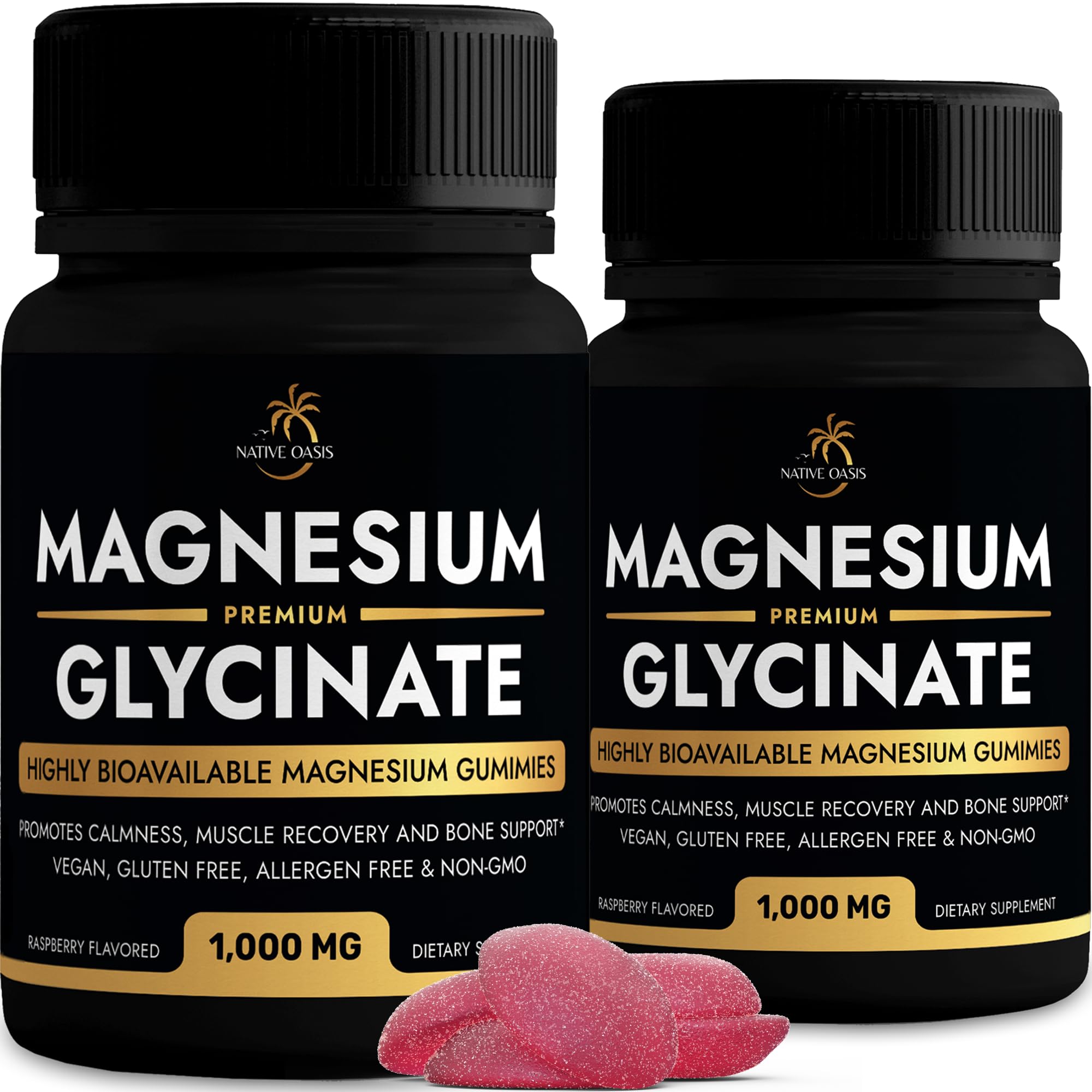 Amazon.com: (2 Bottles) Magnesium Glycinate Gummies 1,000mg | Highly ...