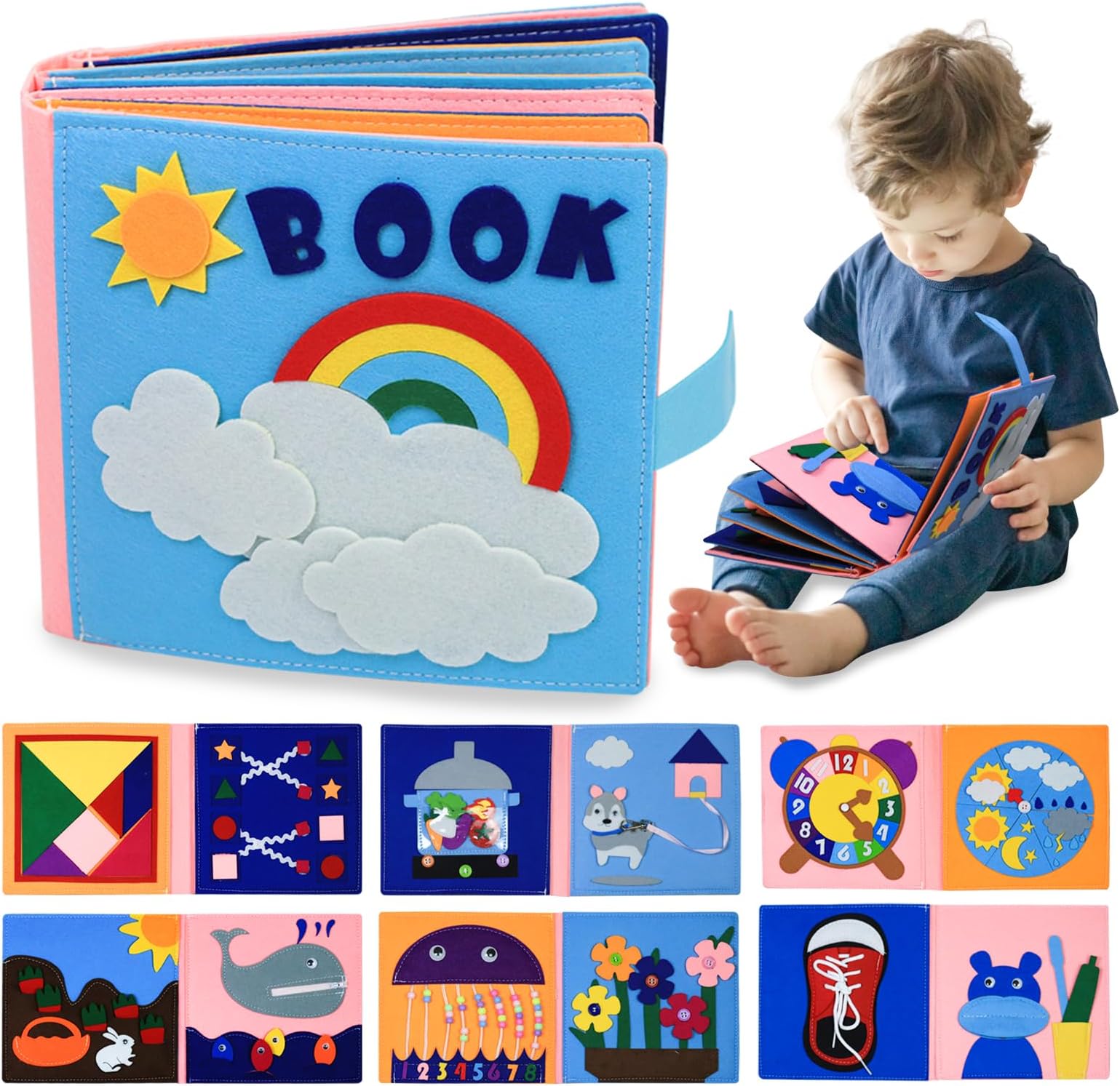 Kukelen Busy Board, Toddler Travel Toys, Quiet Book, Sensory Toys for ...