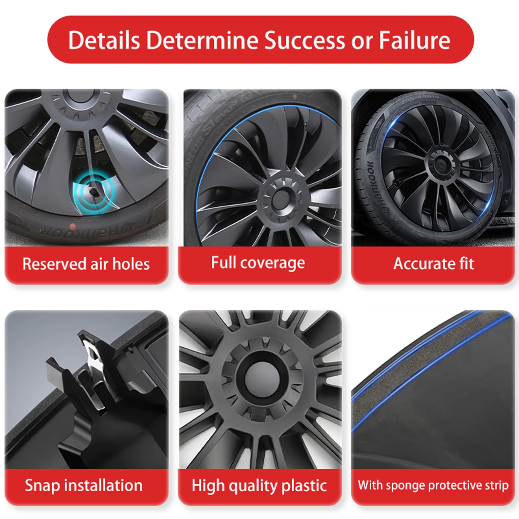 Snapklik.com : KAVANIC 4PCS Fits Model Y Wheel Covers 19 Inch Multi ...