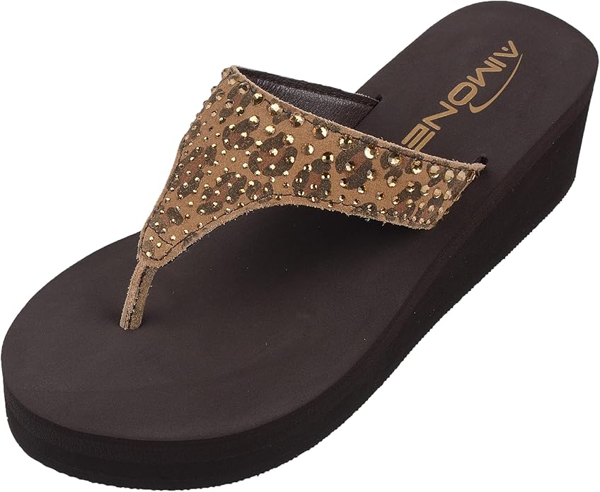 Amazon.com | AIMONE-Muriel Women Wedge Heel Flip Flops Comfy Platform ...