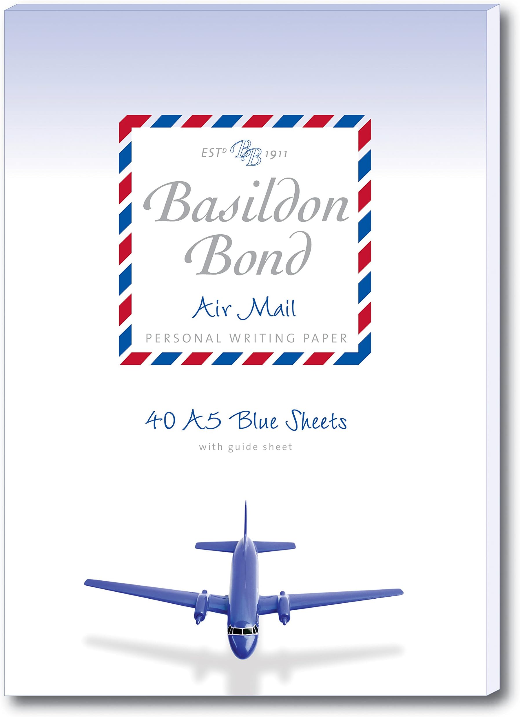 Basildon Bond A5 148 x 210 mm Writing Pad with 40 Sheets - Airmail Blue ...