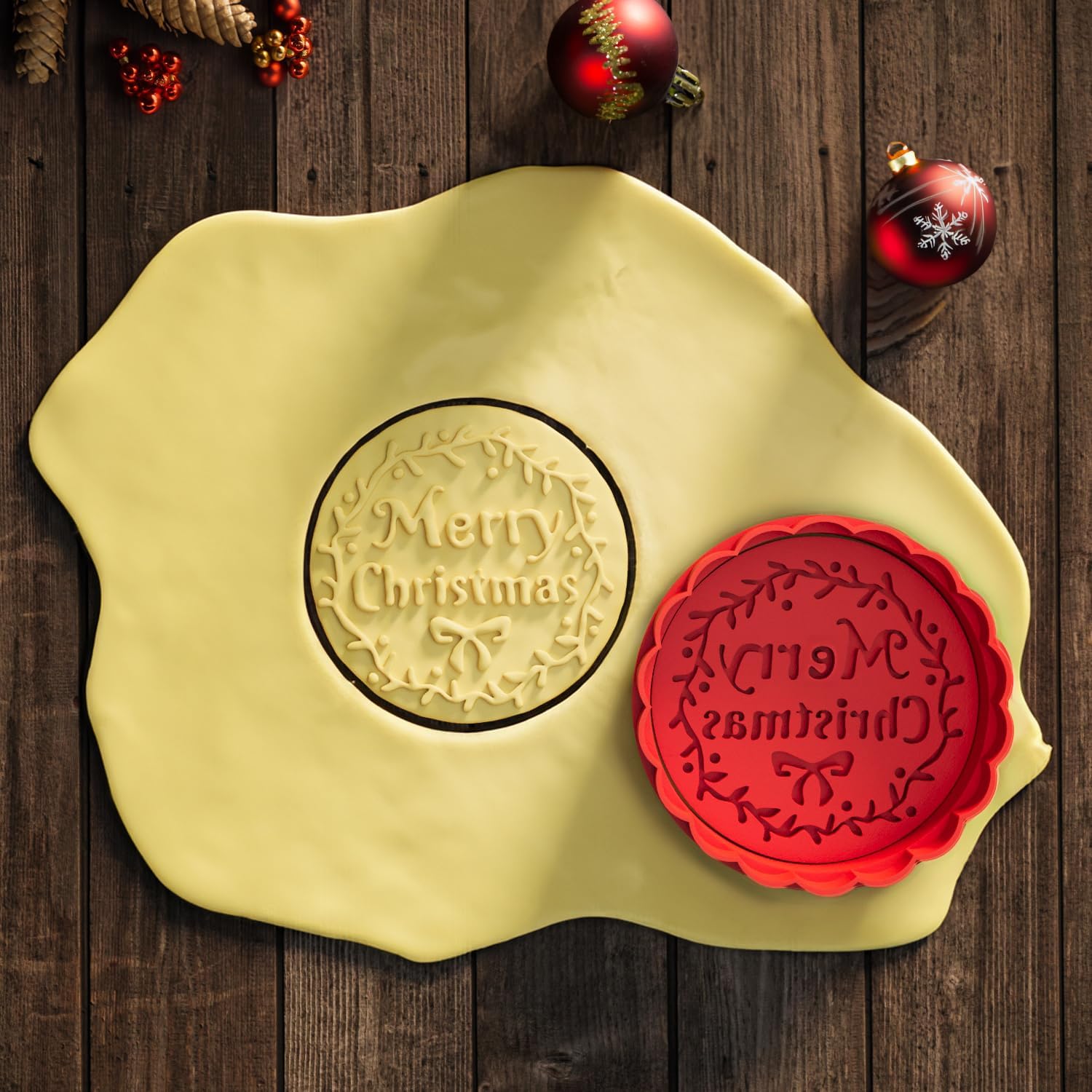 Amazon.com: Festive Cookie Stamp & Cutter - Create Beautiful Cookies ...
