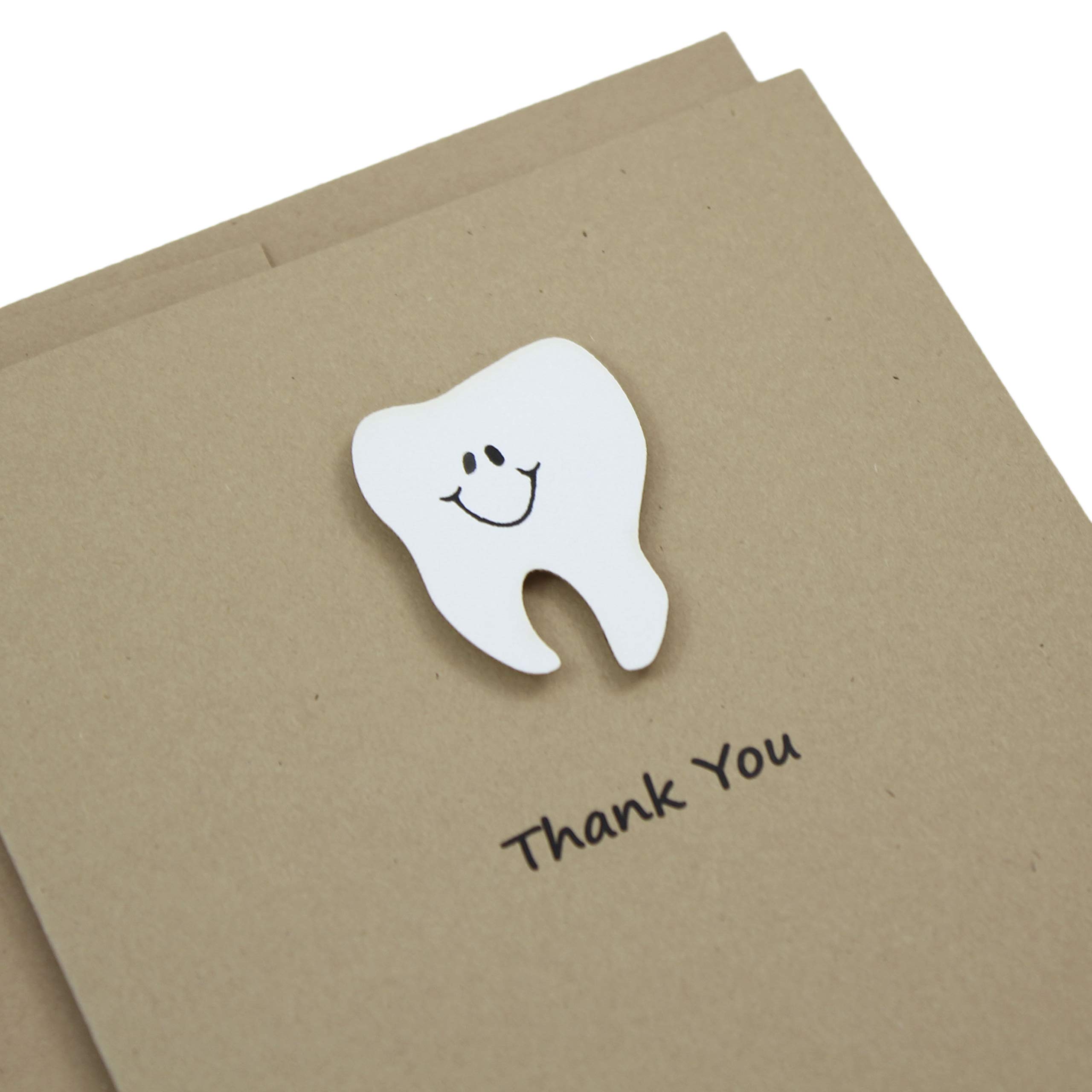Snapklik.com : Tooth Thank You Card Kraft Brown Handmade Greeting Card ...