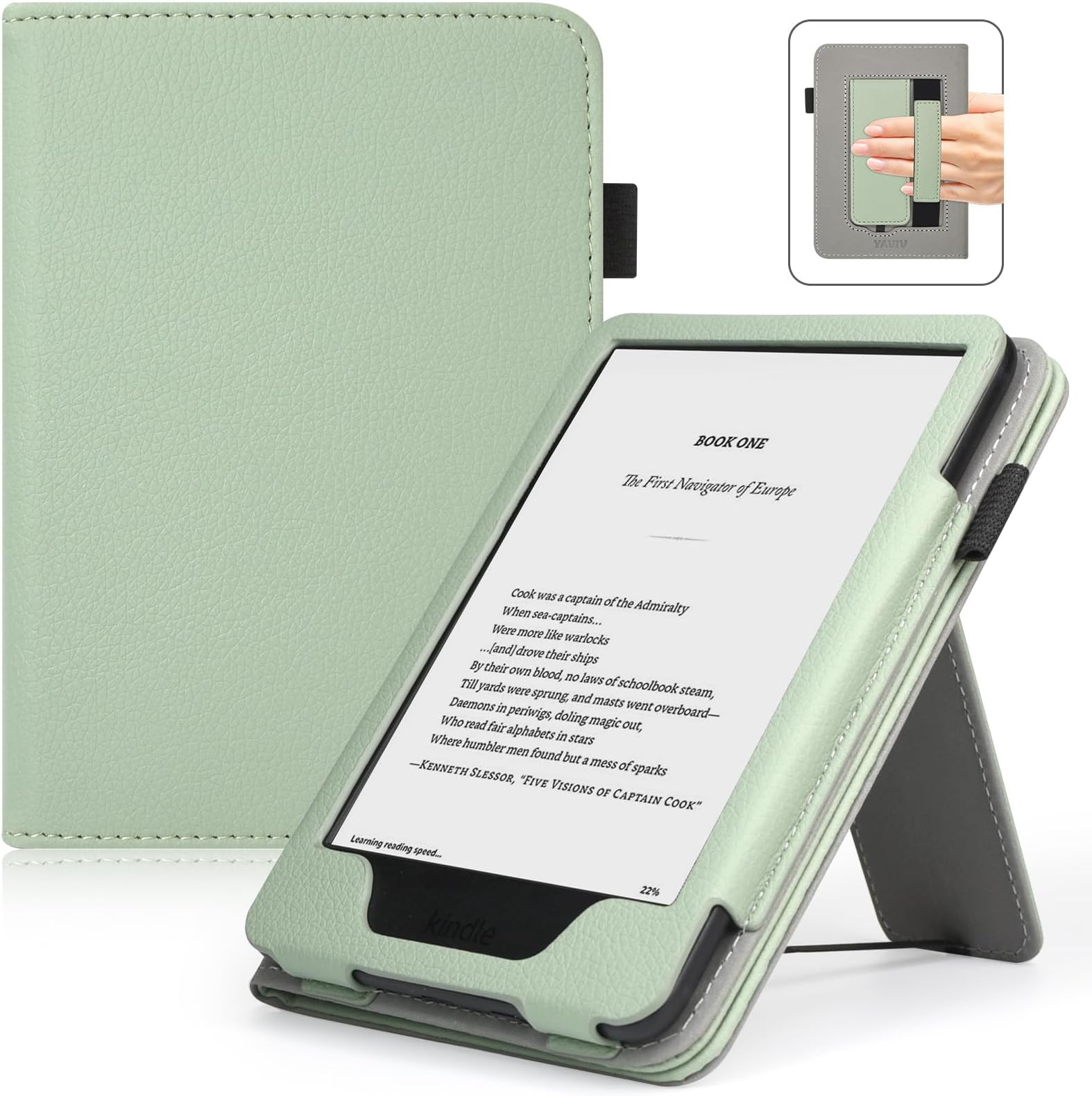 RSAquar 6” Kindle Case (2024 & 2022, 11th Gen) with Hand Strap – Slim ...