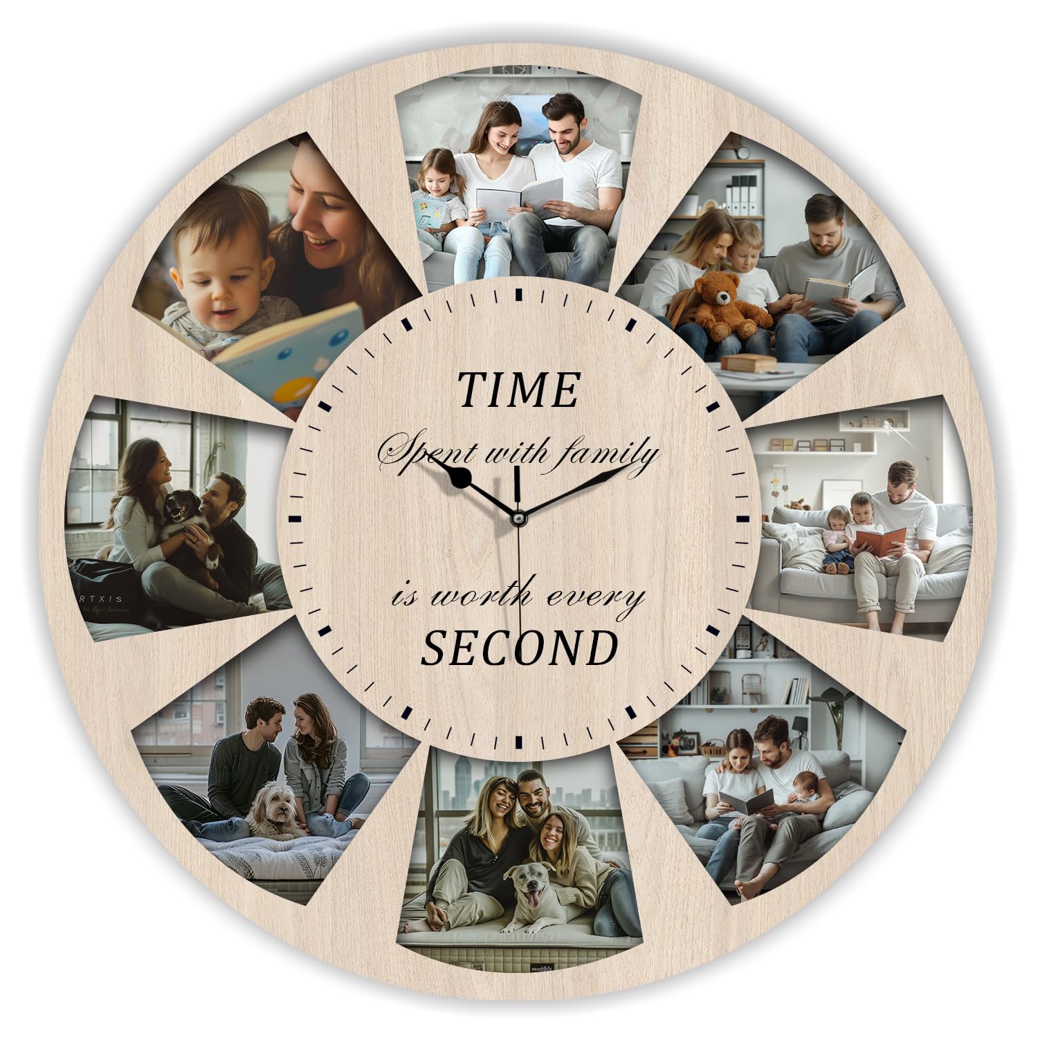 Amazon.com: Dadidyc Custom Wall Clock, 8 Pictures Personalized Picture ...