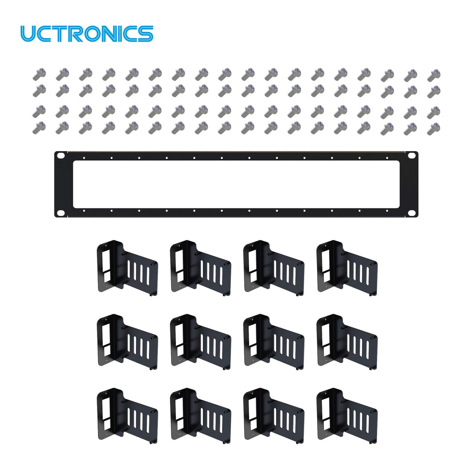 Buy UCTRONICS 2U Rackmount for Raspberry Pi 4, 19" Server Mount with 12 ...