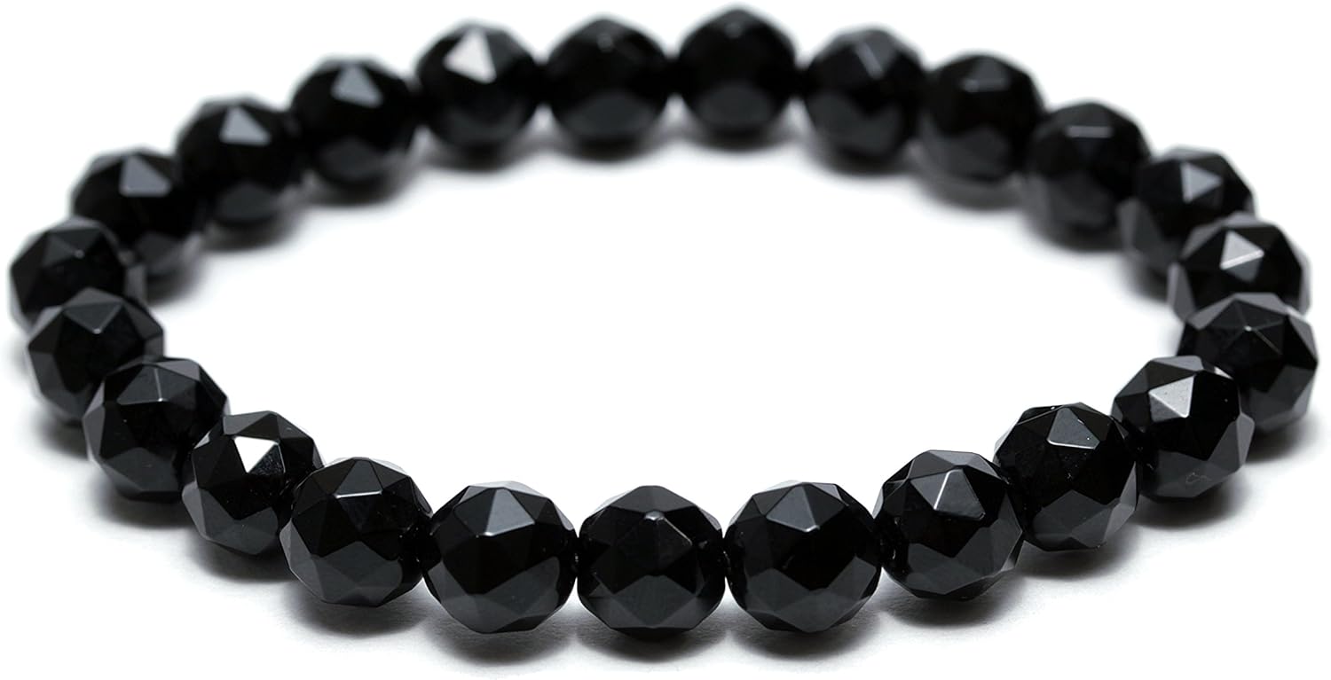 Amazon | [AMERI] チベット産カットモリオン(黒水晶) ブレスレット《AAAランク8mm》 (内径17cm) 【ブレスレット | ブレスレット 通販