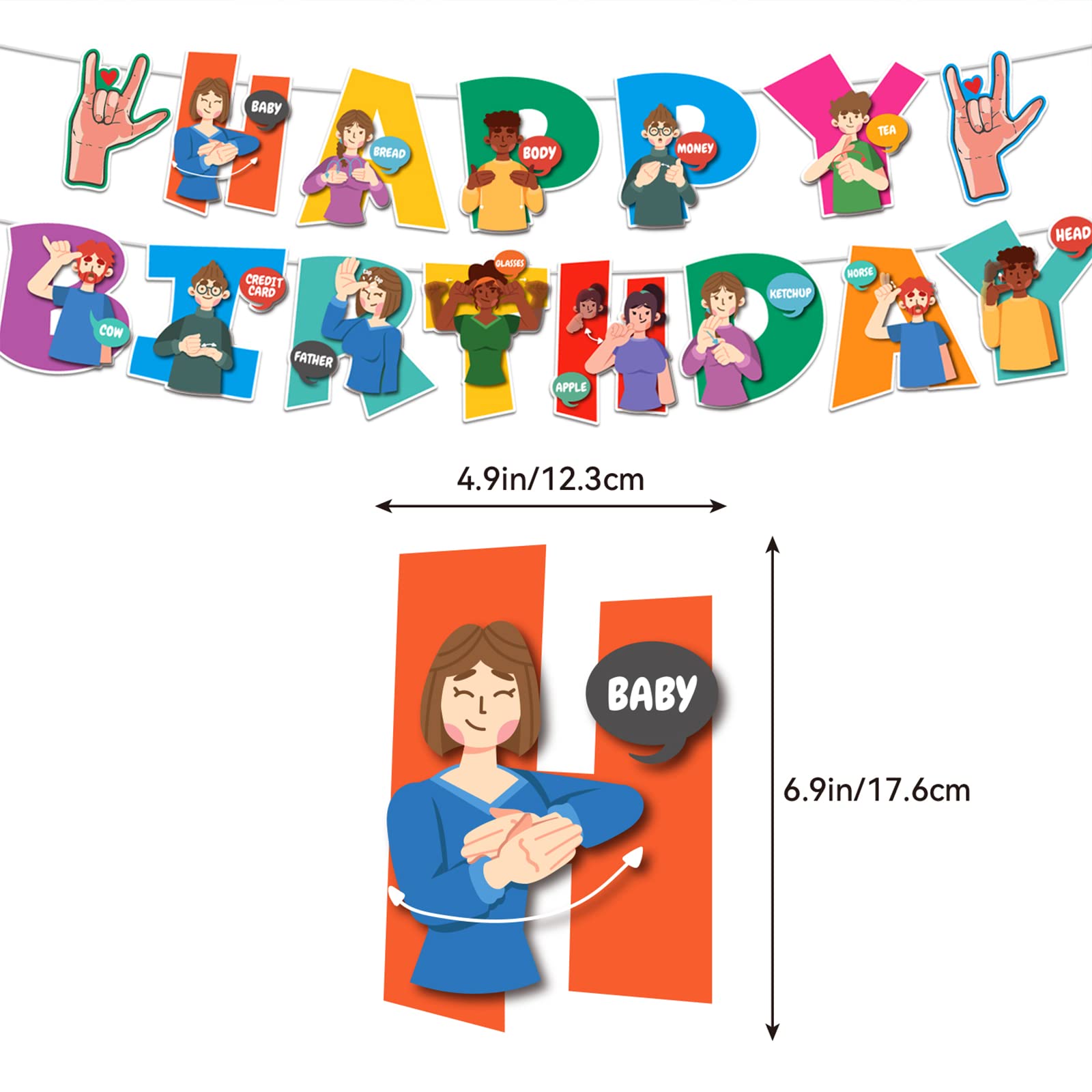 Asl Happy Birthday Poster ASL Party Decorations Sign Language Birthday