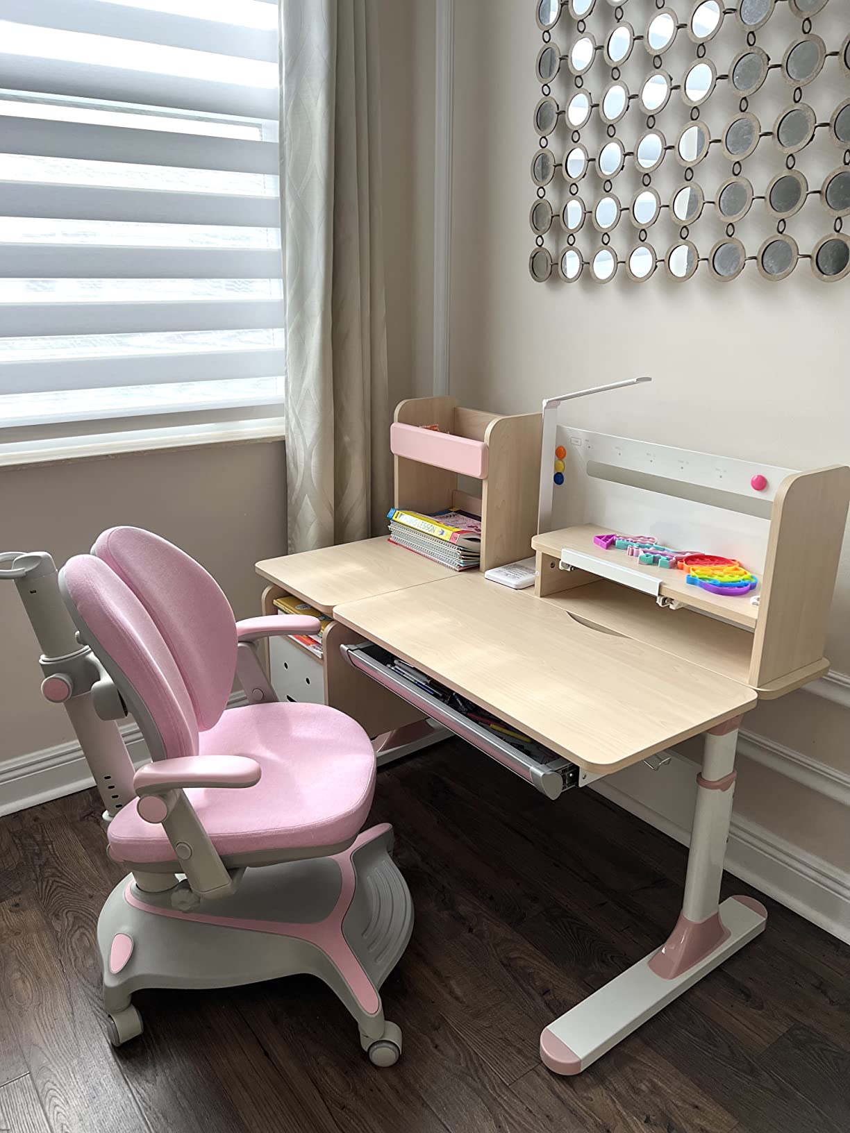 $52/mo - Finance FCD Wood Adjustable Height Kids Study Desk Drafting ...