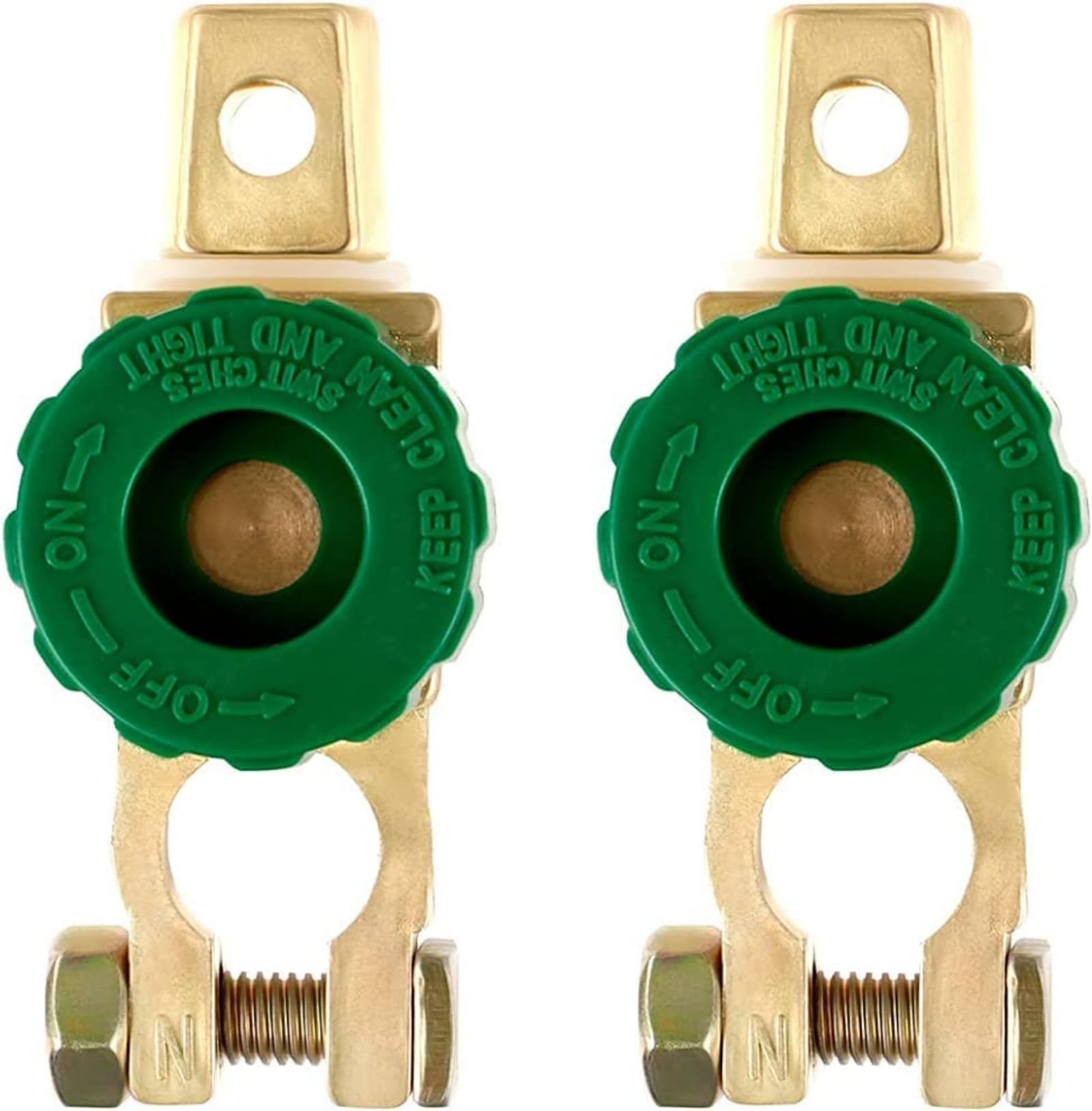 QIOON Universal Car Battery Isolator Switch - 2 Pack Top Post Terminal ...