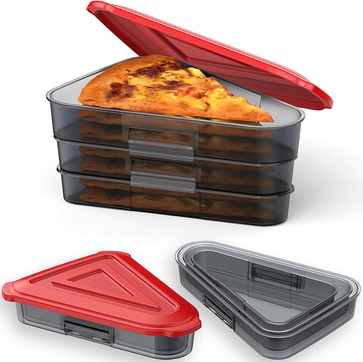 Amazon.com: Pizza Storage Container, Expandable Pizza Slice Container ...