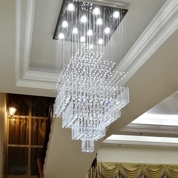 Buy 7PM Foyer Chandeliers Entryway High Ceiling, 12-Light Square ...