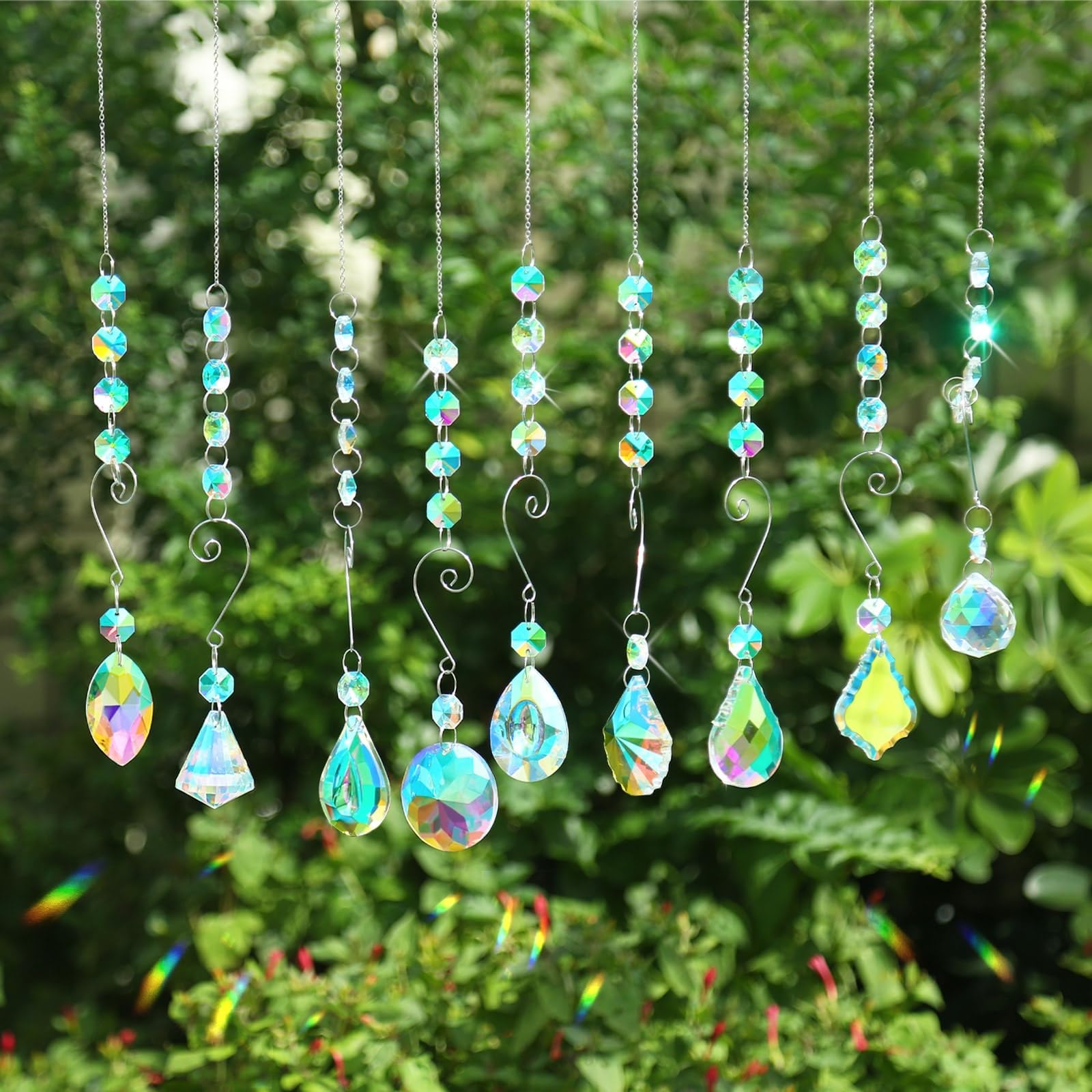 Amazon.com: ChicGems Crystal Suncatchers Colorful Window Hanging ...