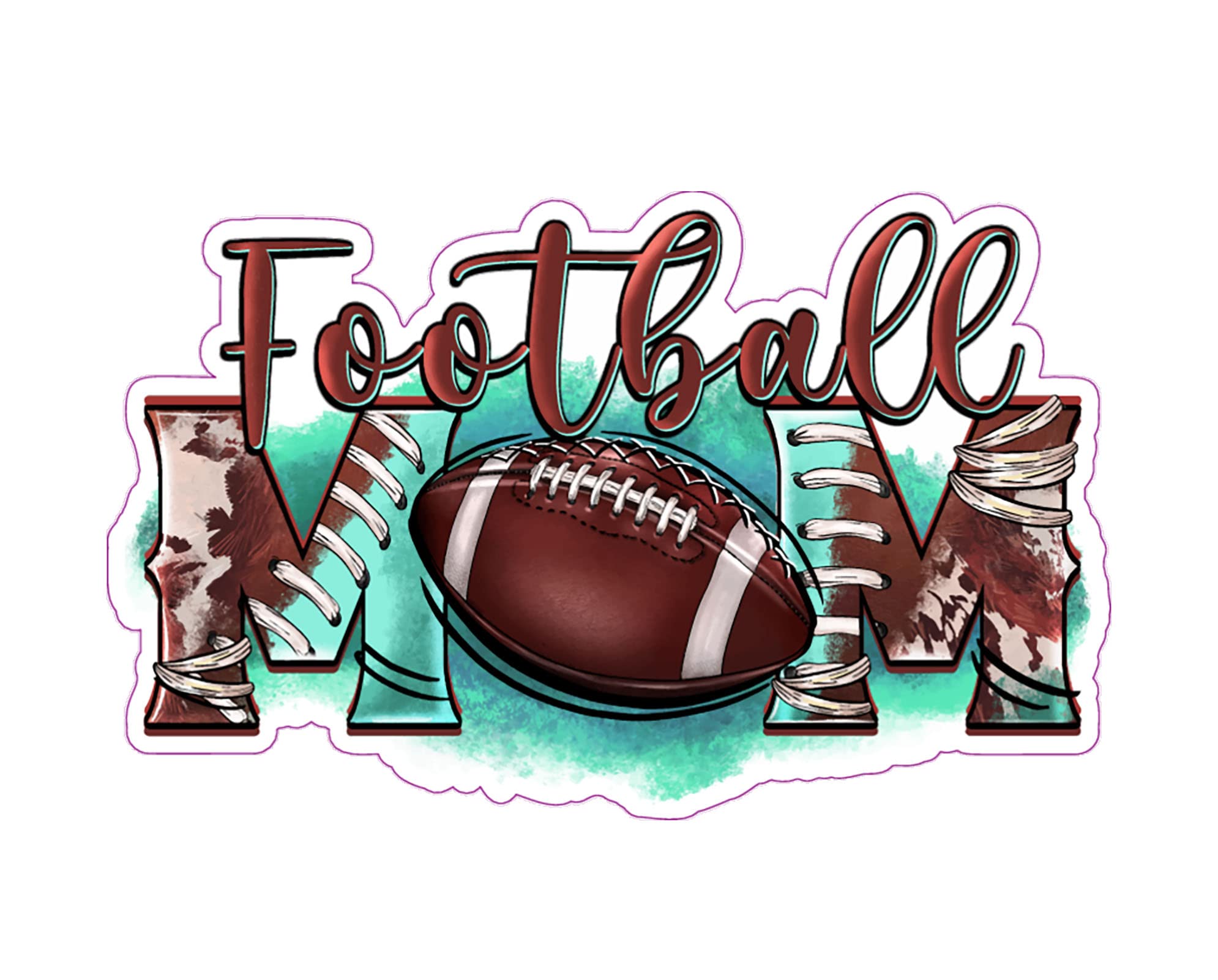 Amazon.com - WickedGoodz Football Mom Vinyl Decal - Cowhide Football ...