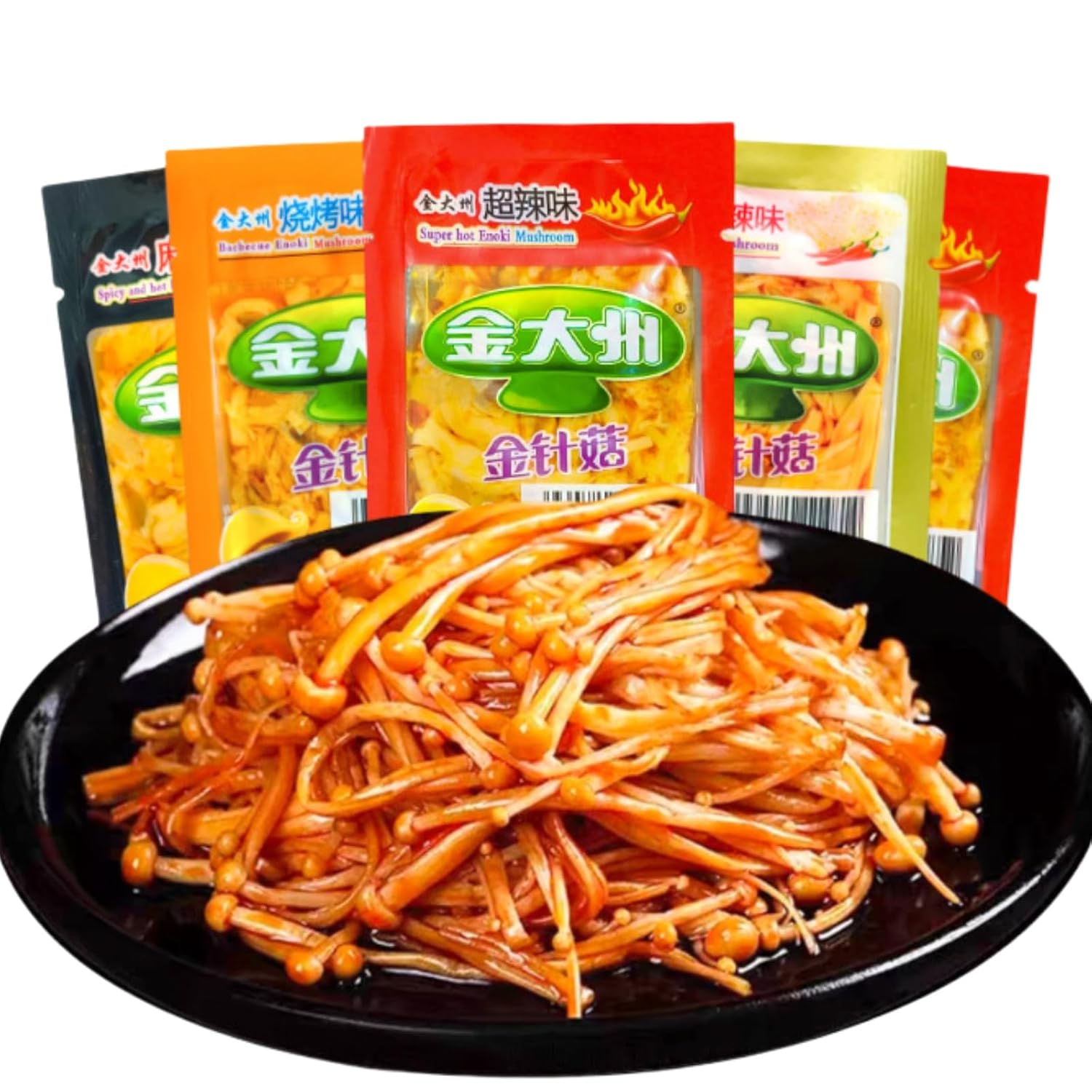 Amazon.com : Chinese Specialties Spicy Red Oil Enoki Mushroom, Pickled ...