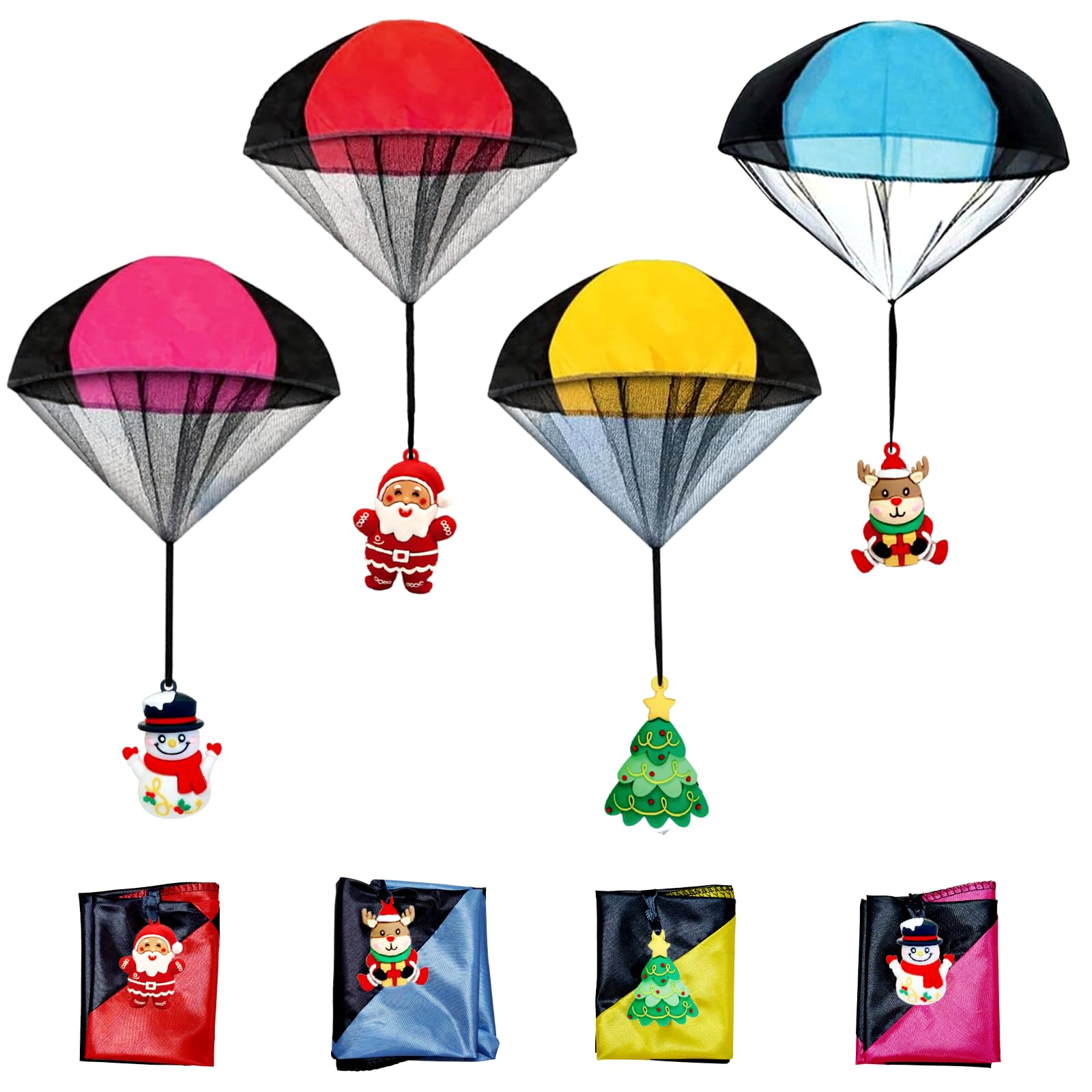 Amazon.com: Myjoyice Parachute Toys, 4Pcs Christmas Parachute Toys ...