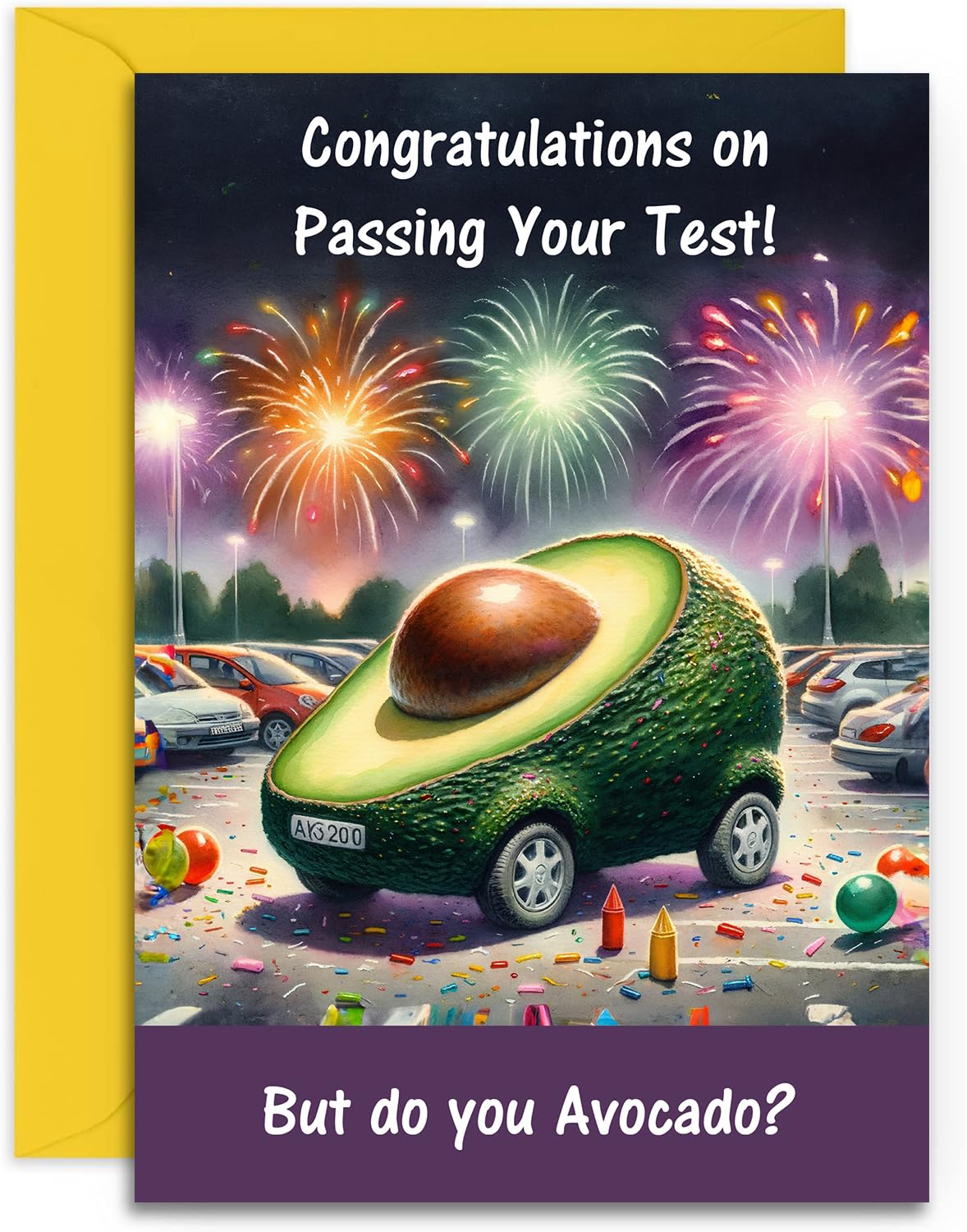 Driving Test Pass Congratulations Card - Do you Avocado Design - A5 ...