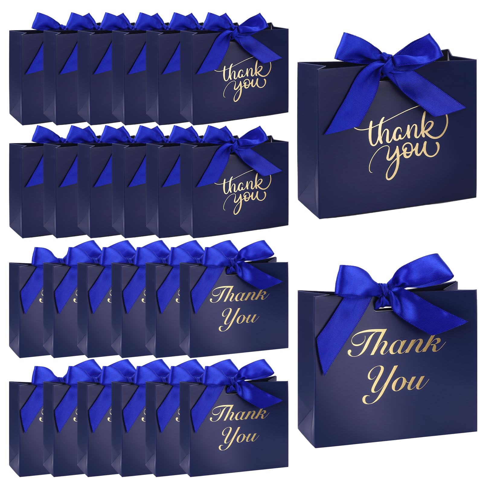 VGOODALL 24PCS Thank You Gift Bags, Party Favor Bags with Bow Ribbon ...