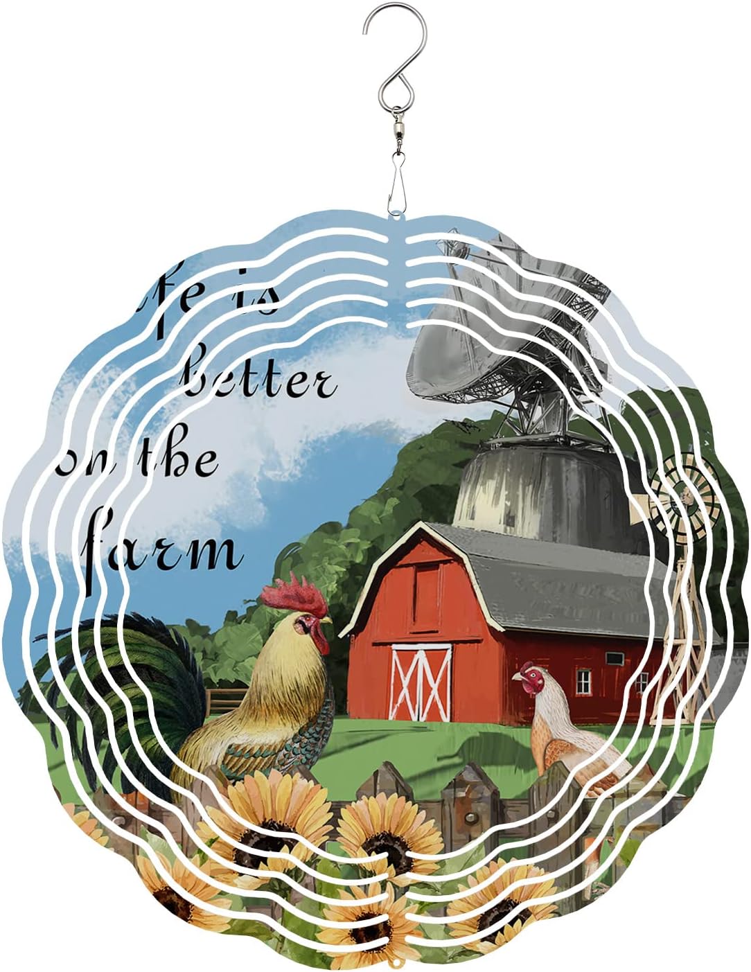 Amazon.com: Wind Spinner Farmhouse Sunflower Outdoor Garden Wind ...