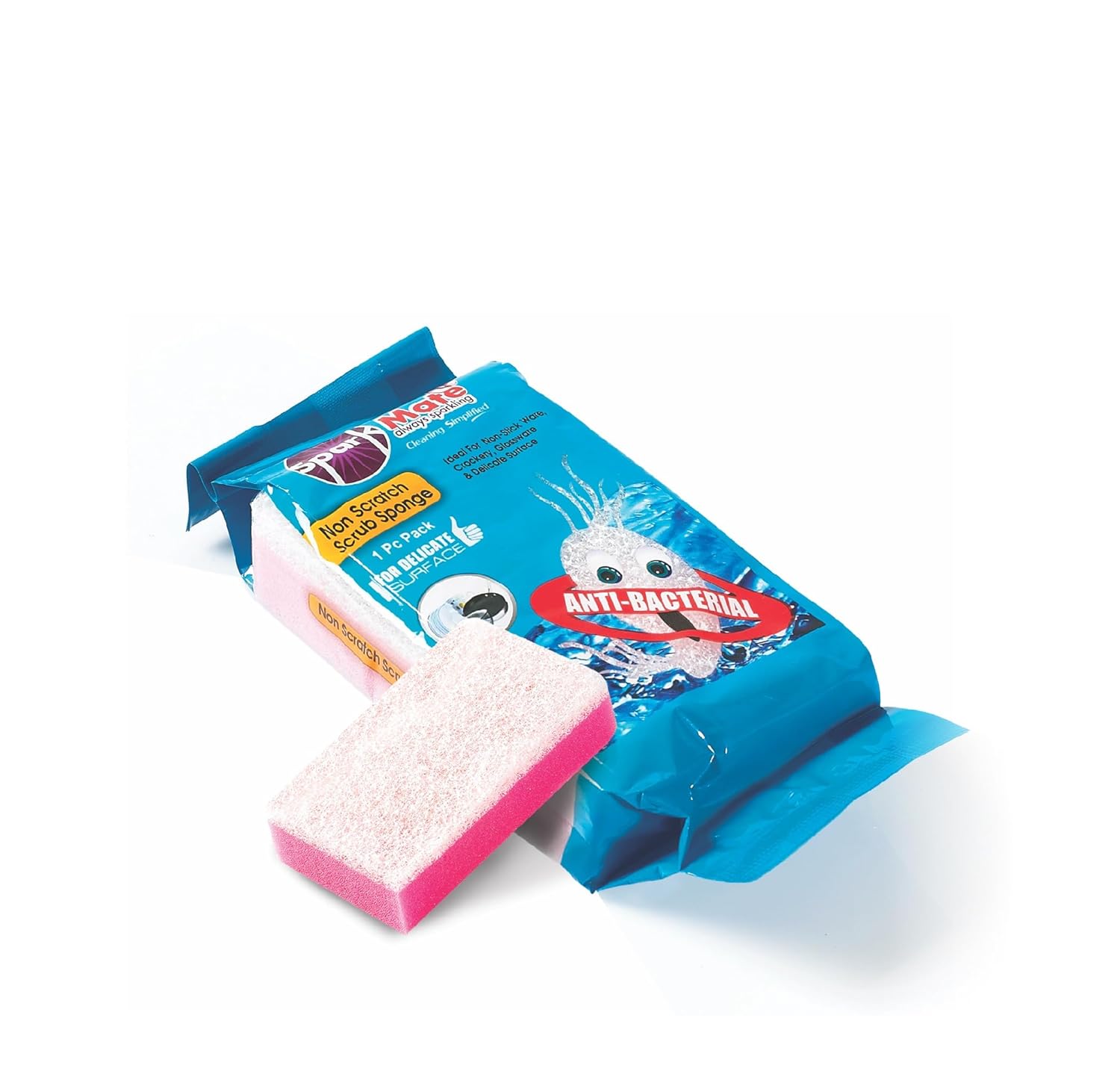 Sparkmate by Crystal Non-Scratch Scrub Spong 10cm X 6cm : Amazon.in ...