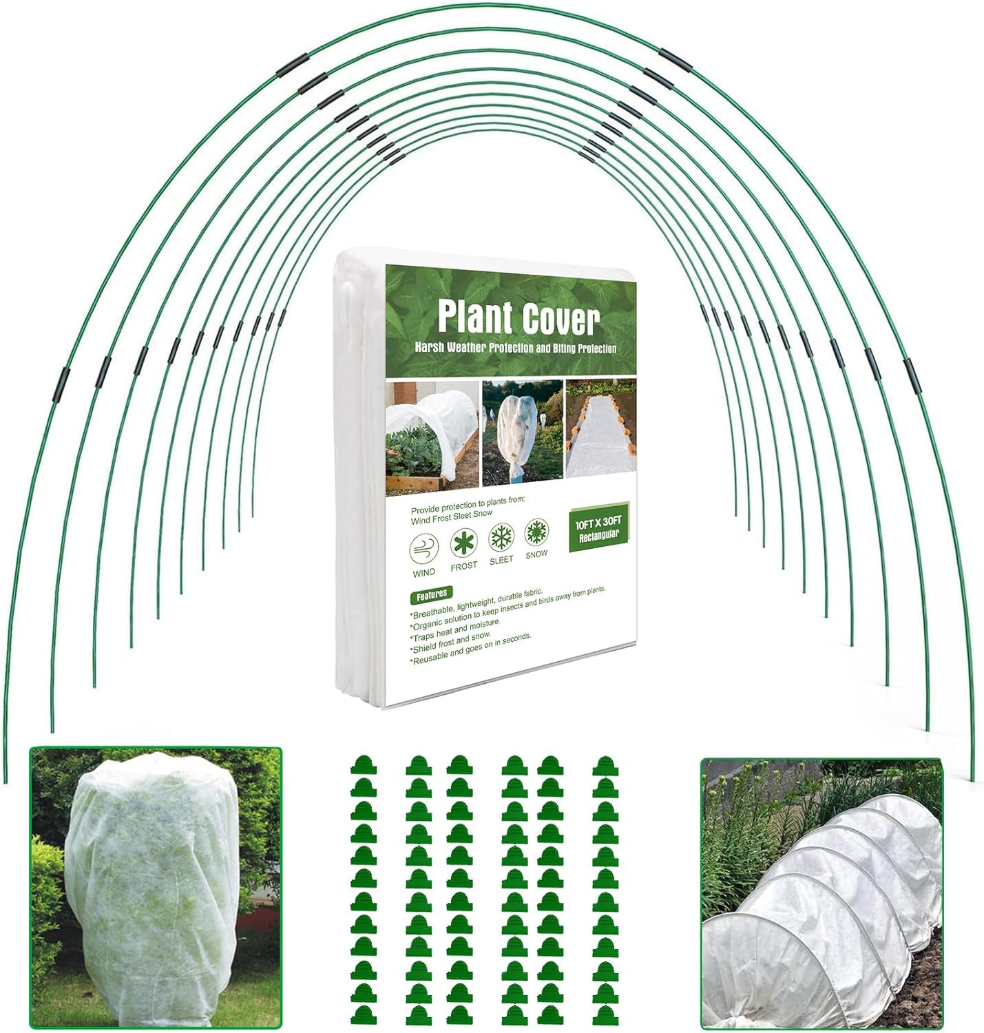 Amazon.com : NovDeco Plant Covers Protection, 12 Sets of 7ft Long ...